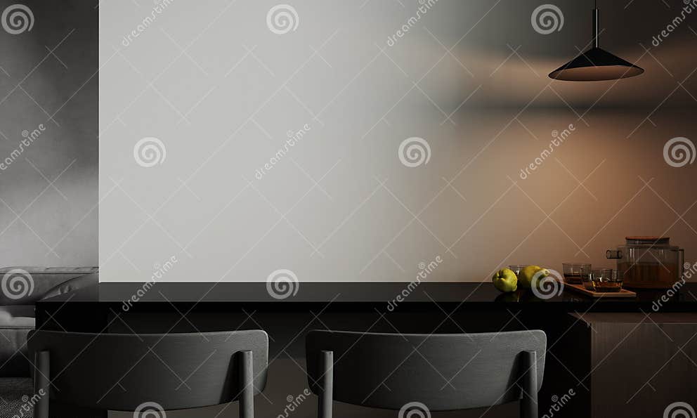 Mockup Space on Minimal Black Dining Table in Minimal Cozy Scandinavian ...