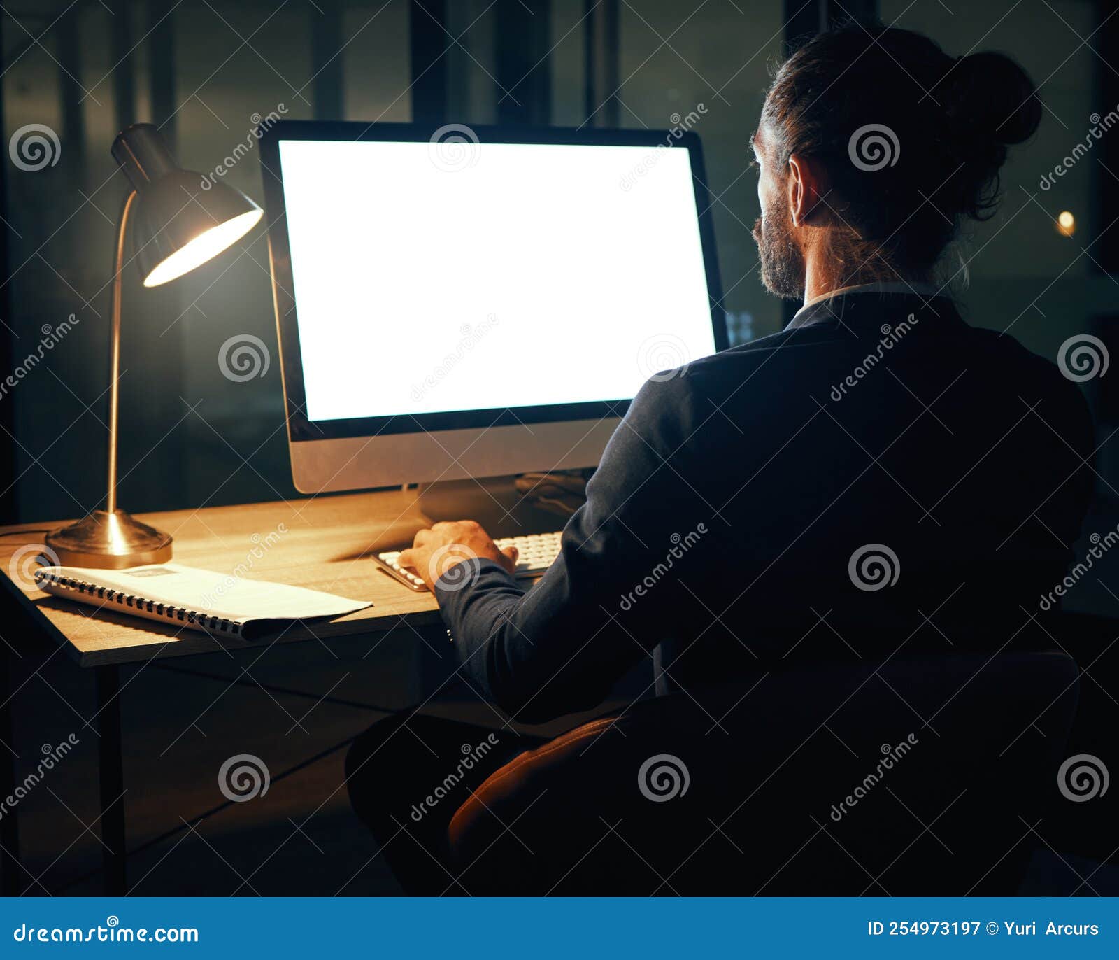 Mockup Space Screen of a Computer with a Ux Software Office Worker and ...