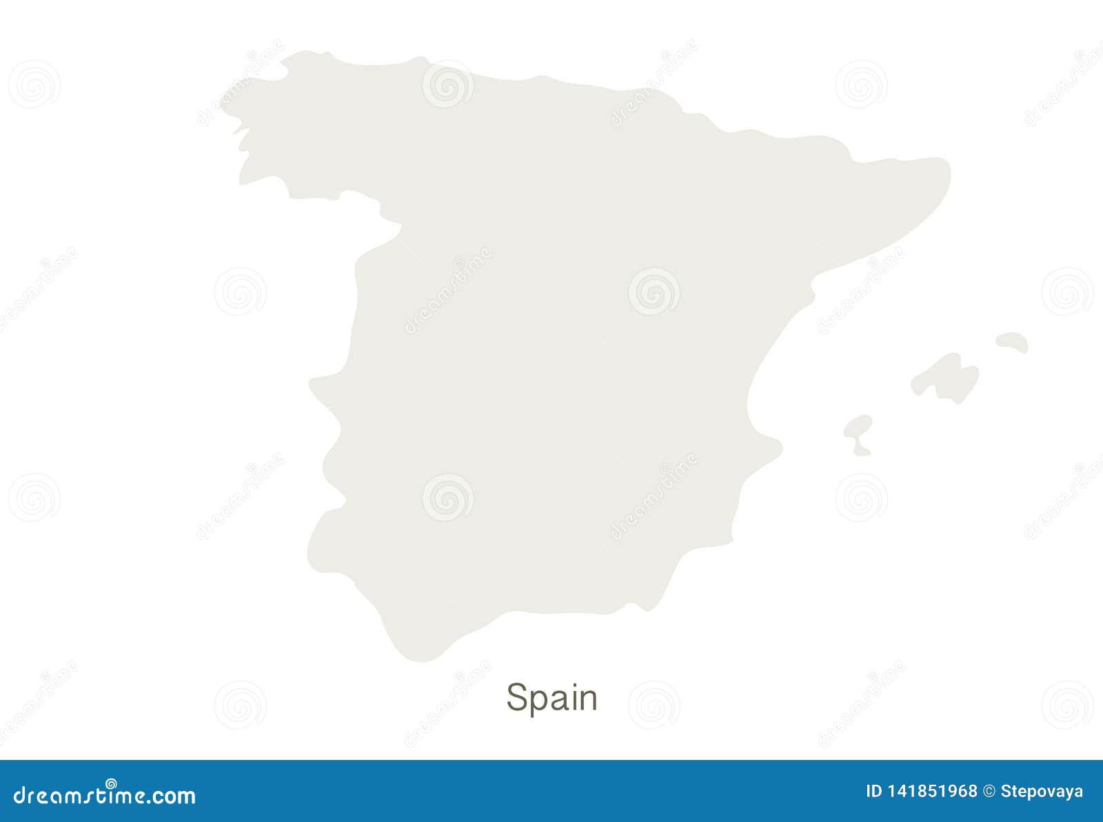 Mockup of Spain Map on a White Background. Vector Illustration Template ...