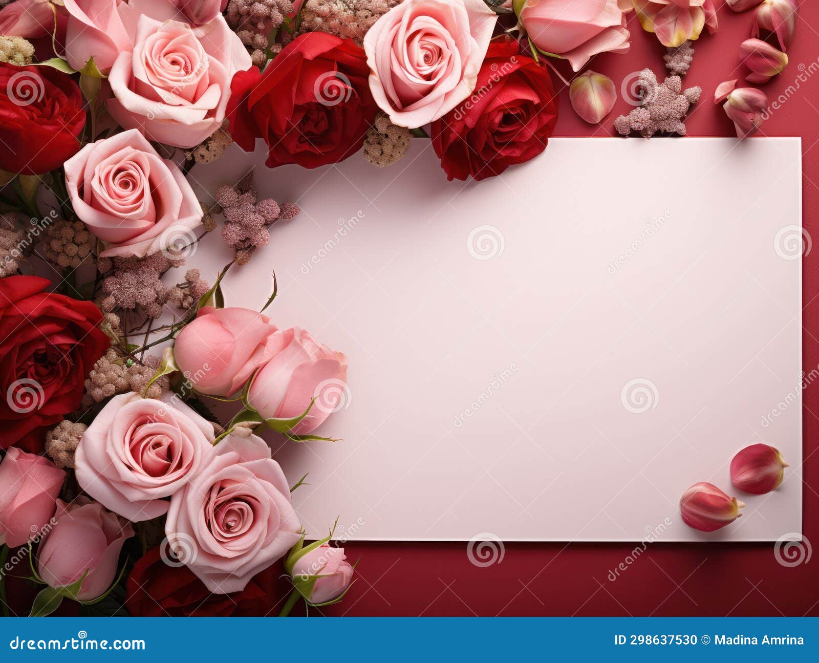Mockup Square White Blank Card with Flowers and Leaves Stock Photo ...