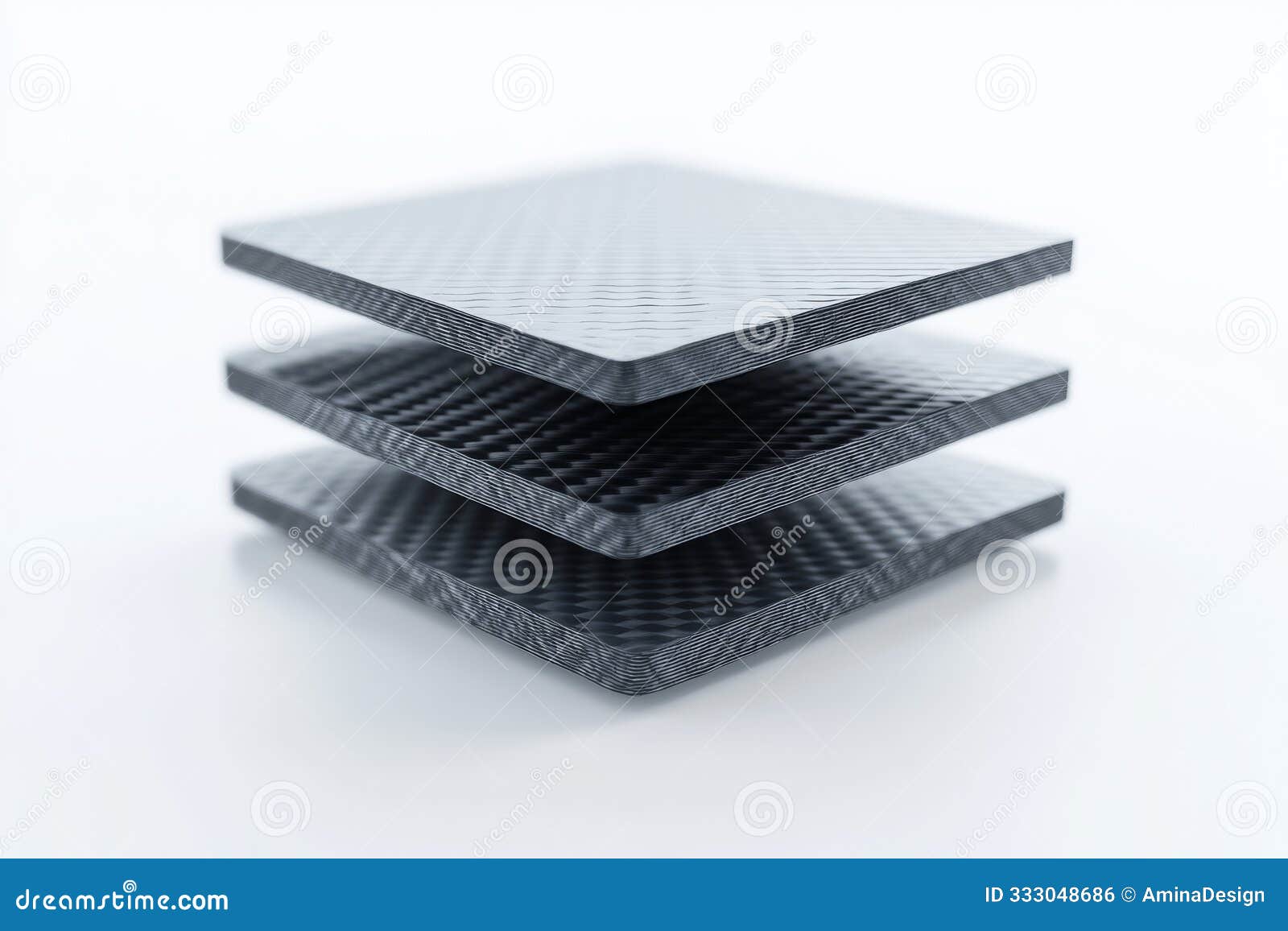 Mockup of Stacked Gray Carbon, Net, and Rubber Layers, Showcasing ...