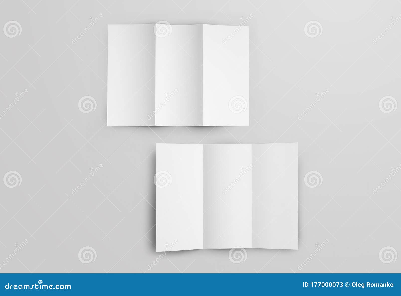 Mockup Of Standard Blank Booklets, Open White Leaflets, For ...