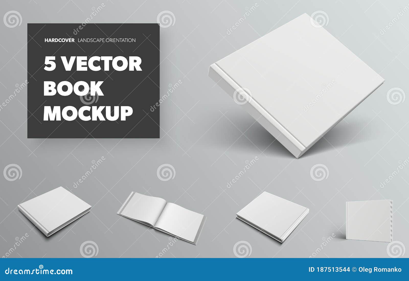 Mockup Of A Standard Vector Book, With Realistic Shadows, Front And ...