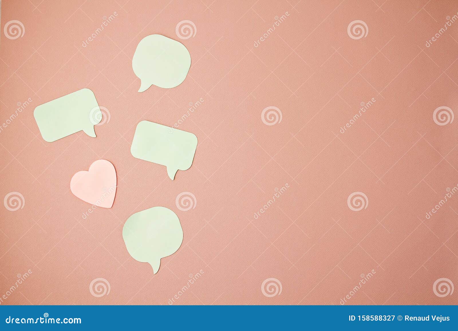 Mockup With Sticker Notes In Forms Of Speech Bubbles And Hearts With ...