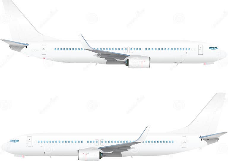 MOCKUP / TEMPLATE B737-800 / VECTOR HIRES Stock Vector - Illustration ...