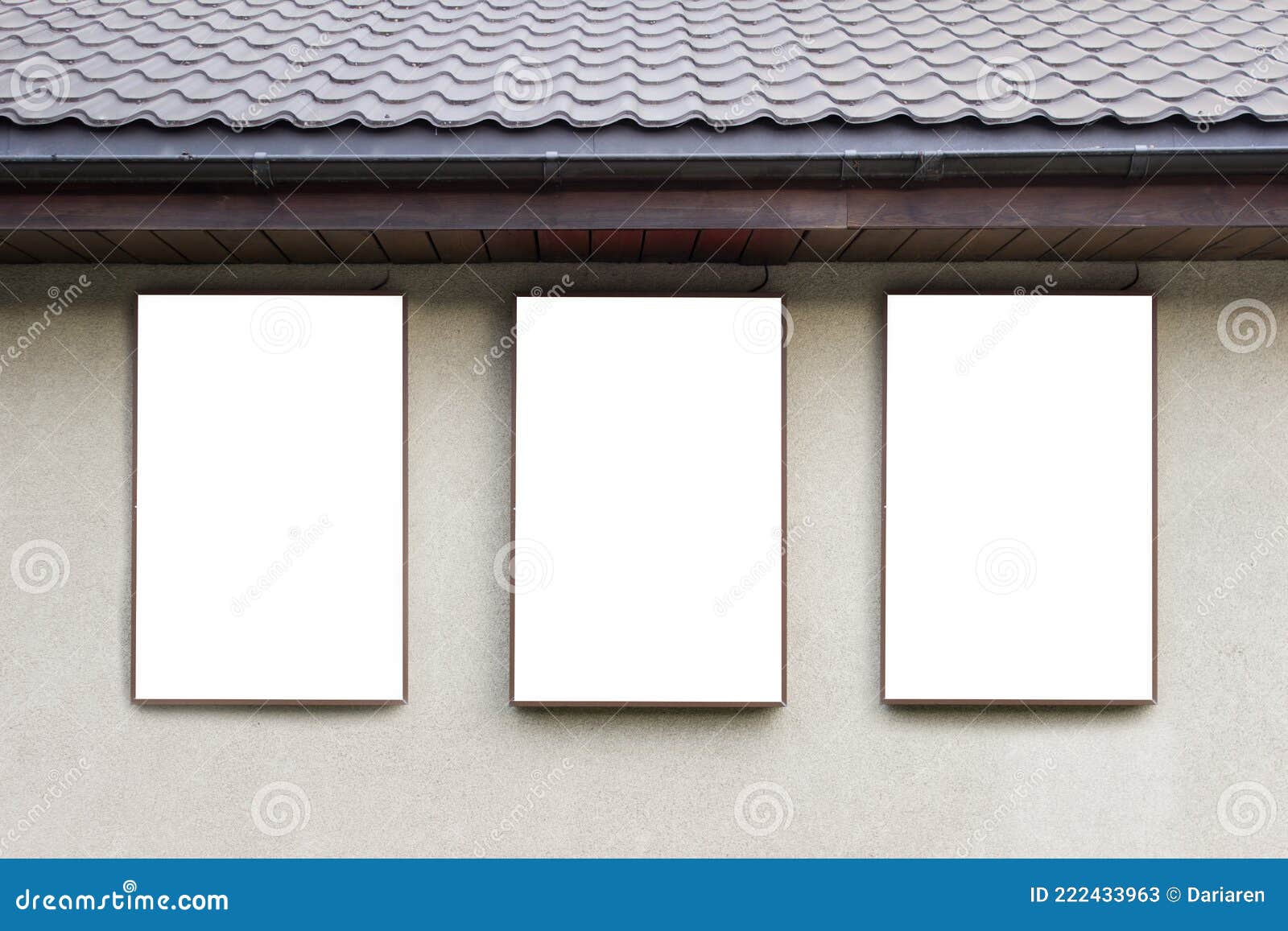 Mockup Template of Exterior with Advertisement Borders Stock Image ...