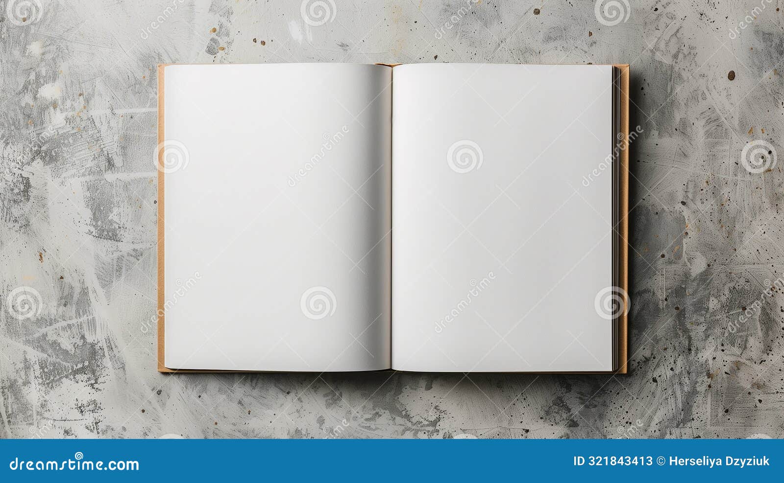 Mockup Template Open Book With Clean Blank Pages On White Gray Loft ...