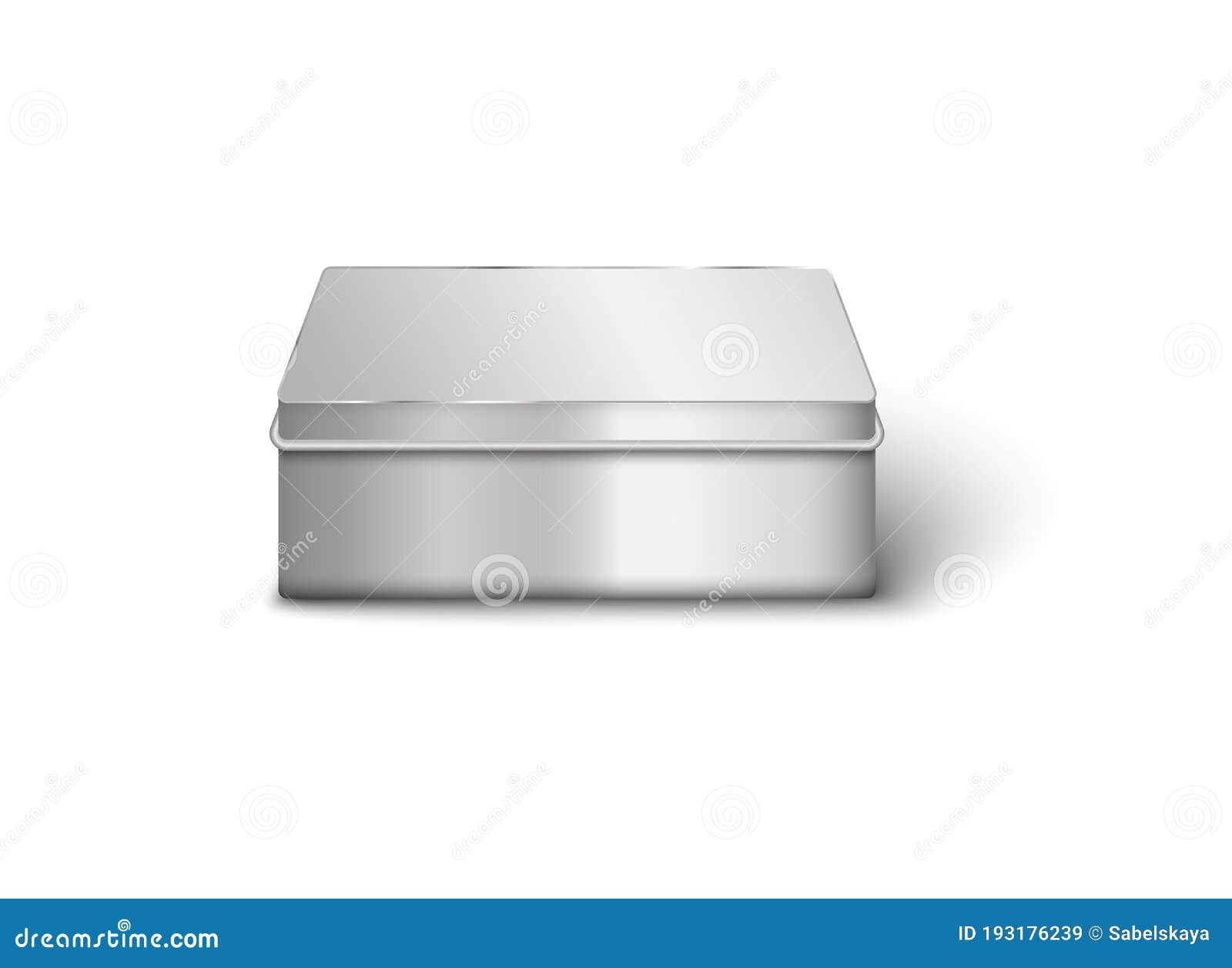 Mockup and Template of Realistic Rectangular Aluminum Metal Box. Stock ...