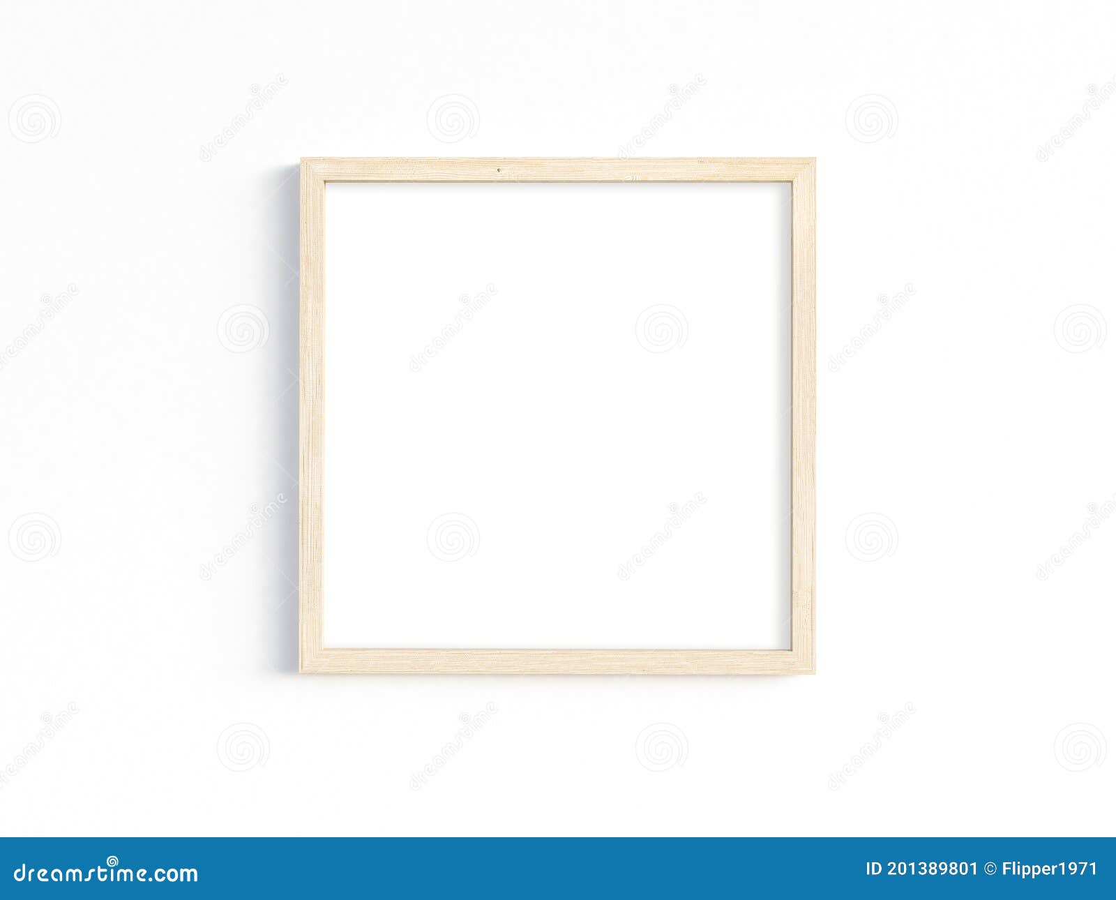 Thin Square Wooden Frame. 3D Illustration Stock Illustration ...