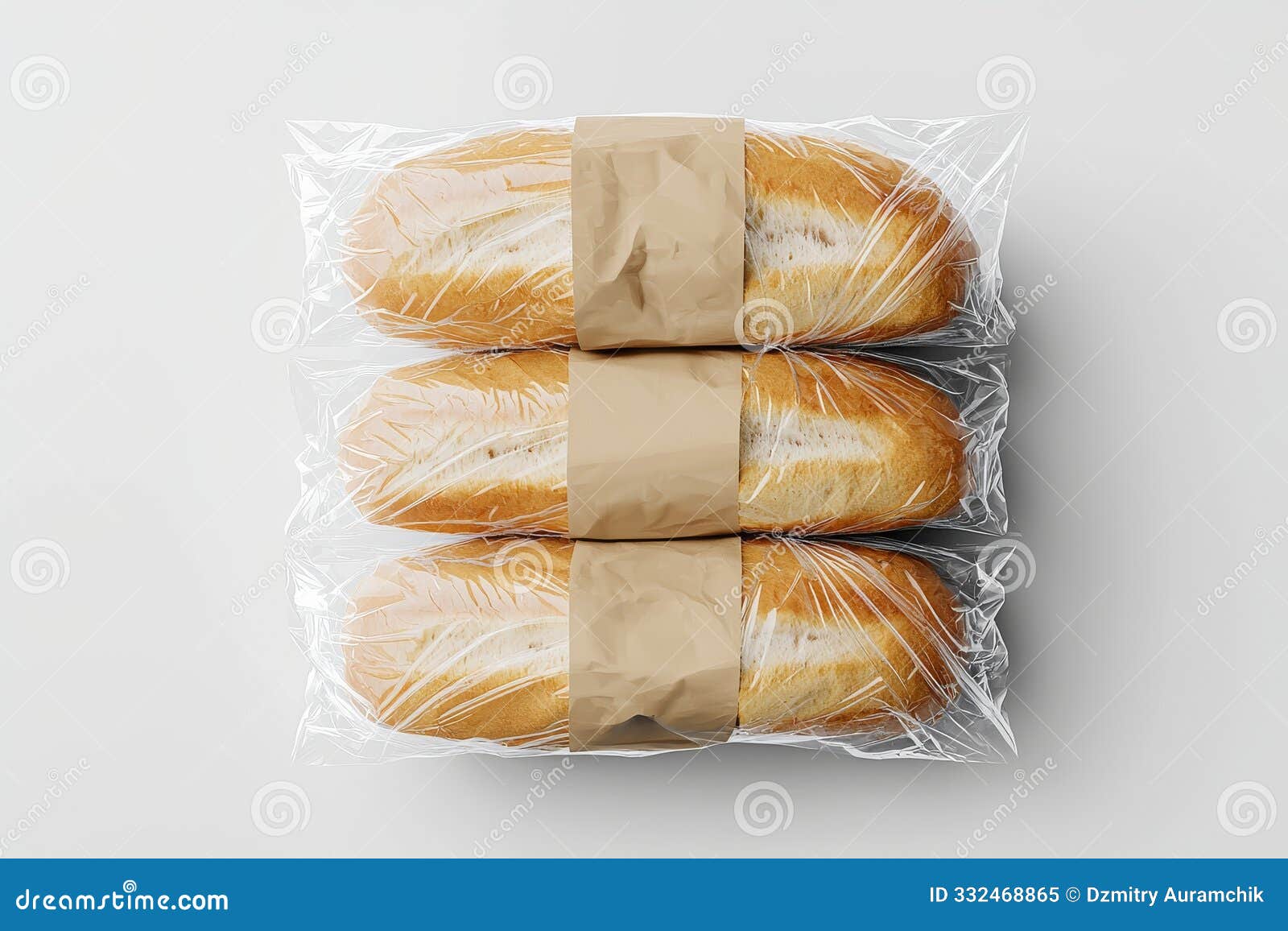 A Mockup in Transparent Cellophane and Craft Paper of a Bread Pack ...