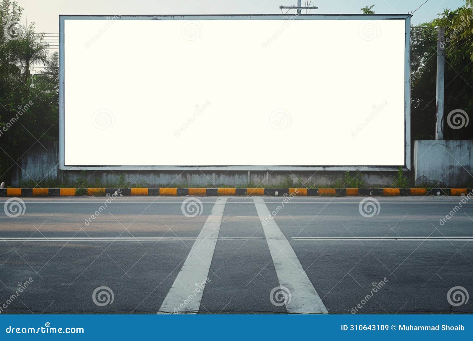 Mockup of Two Blank Billboard Frames on Highway Road Background Stock ...