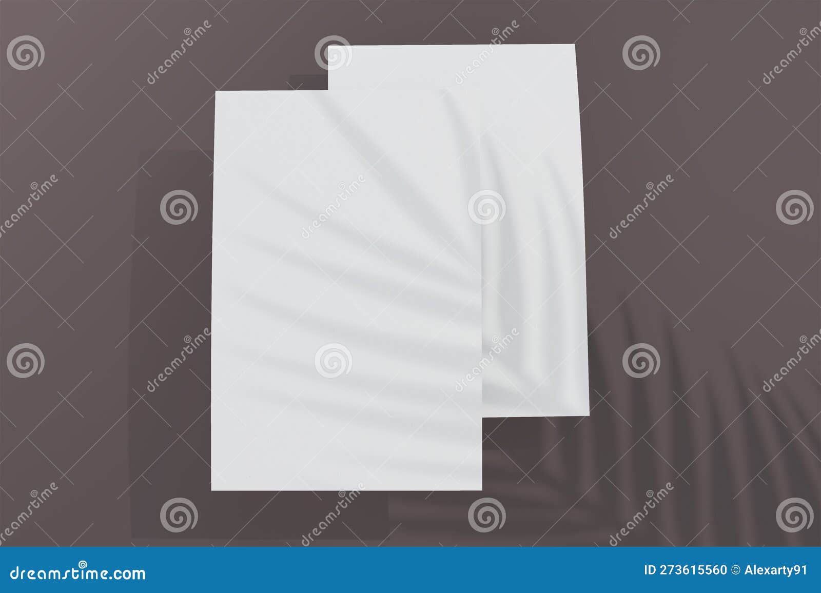 Mockup of Two Flyers with Palm Leaf Shadow Overlay Stock Illustration ...