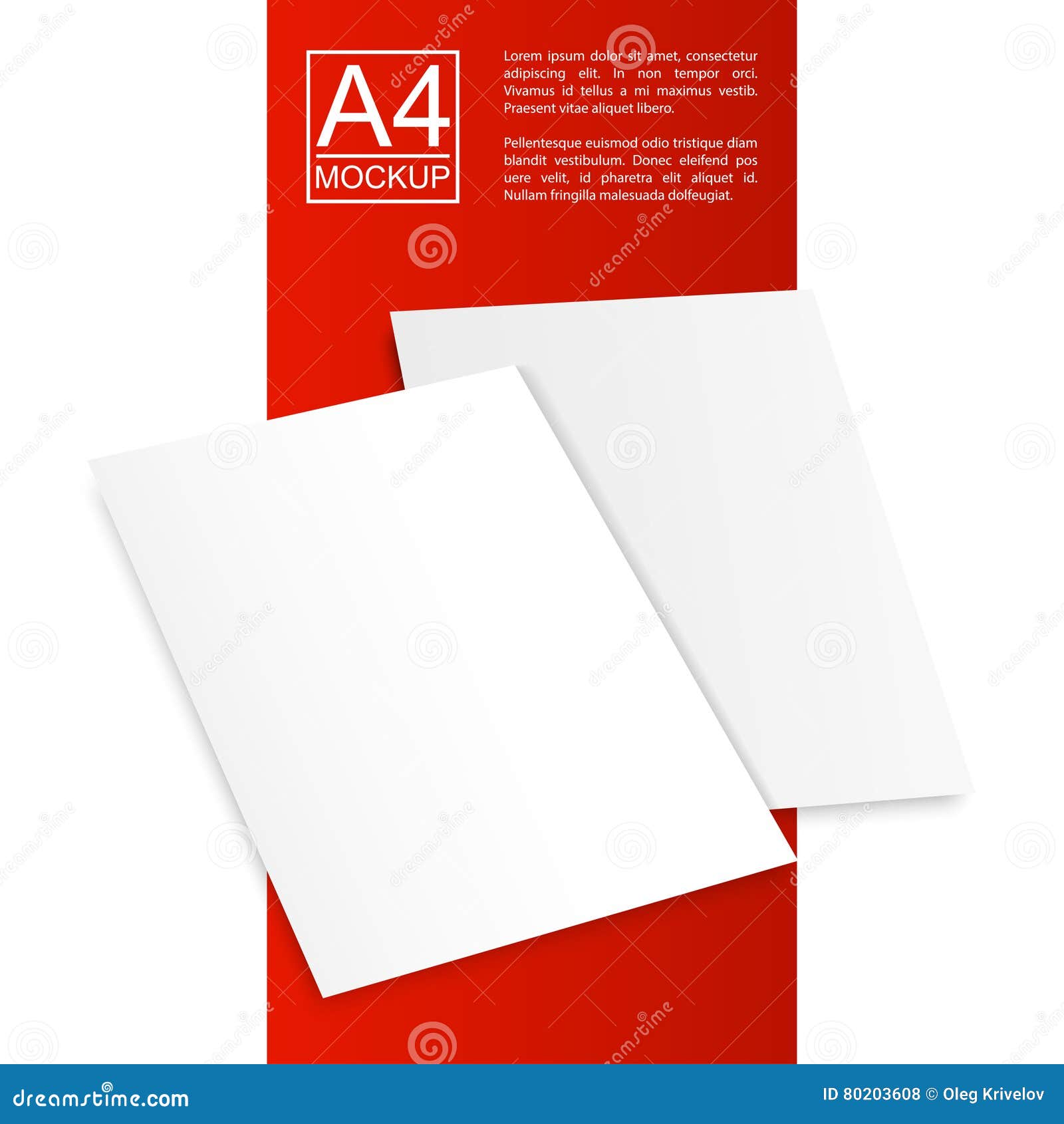 Mockup two a4paper-01 stock vector. Illustration of closeup - 80203608