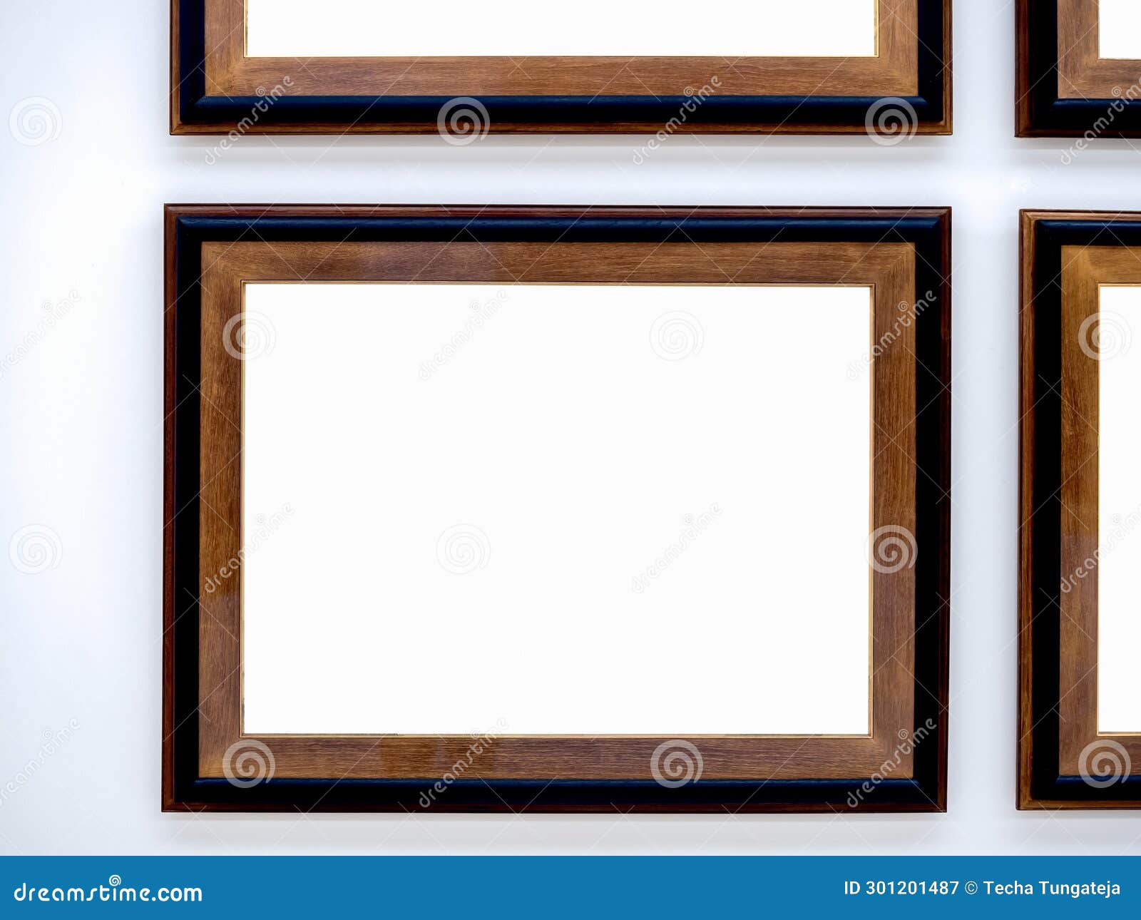 Empty Rectangular Space for Paintings, Photographs on Simple Wood Frame ...