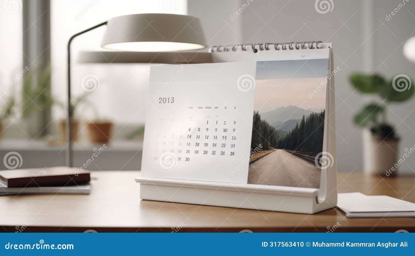 Mockup White Desk Calendar Stands on the Table Stock Illustration ...