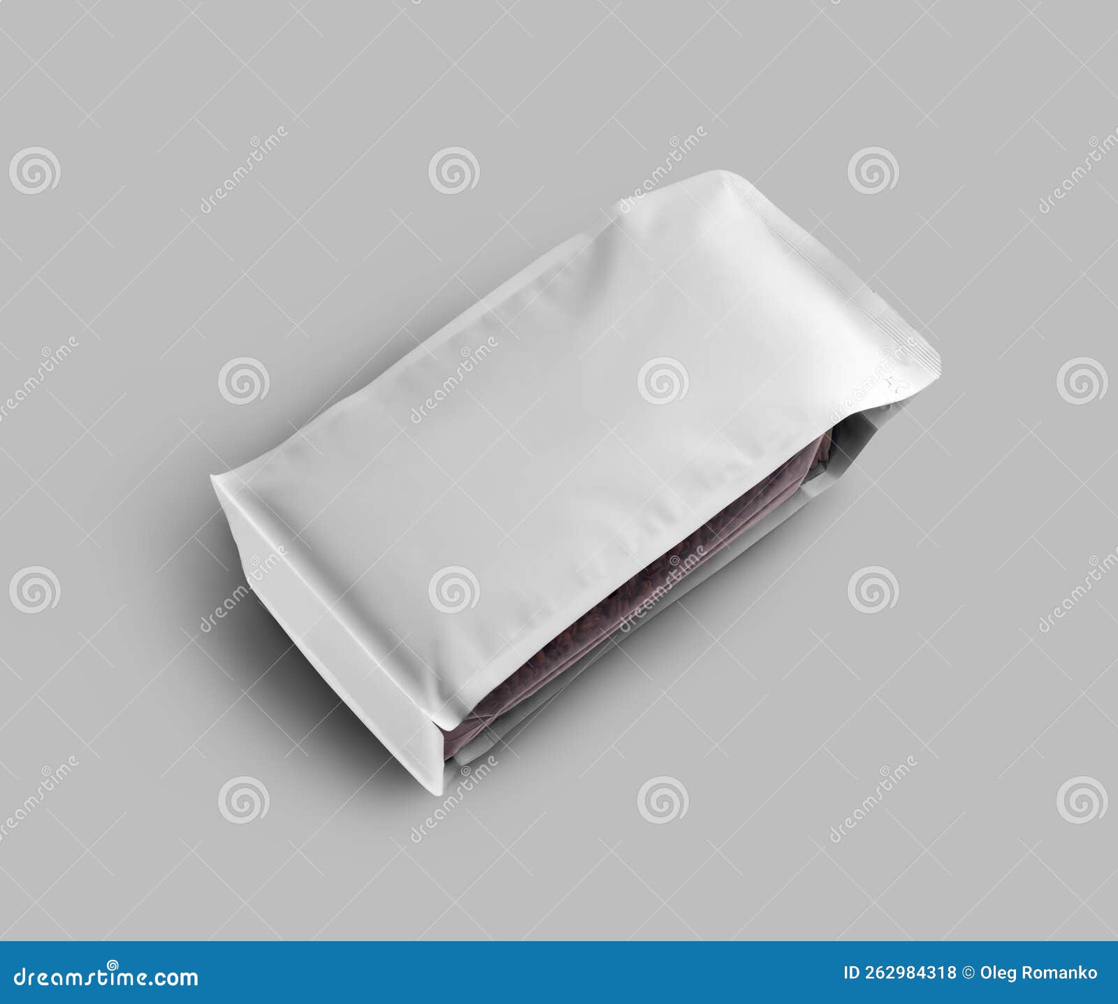 Mockup of White Gusset Packaging Diagonally, Transparent Inserts in ...