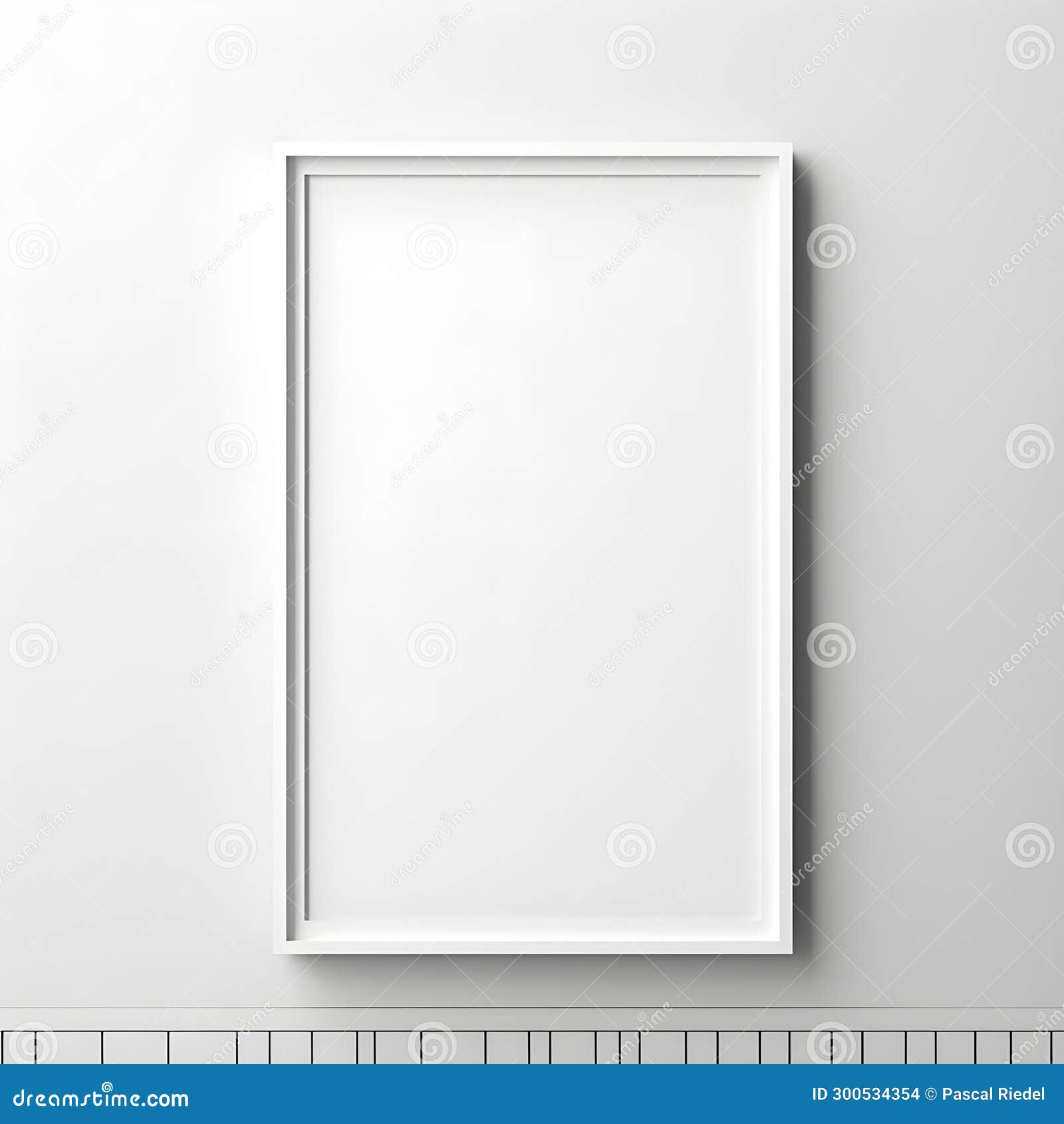 Mockup White Poster Frame Close Up on White Wall. Minimalistic Frame ...