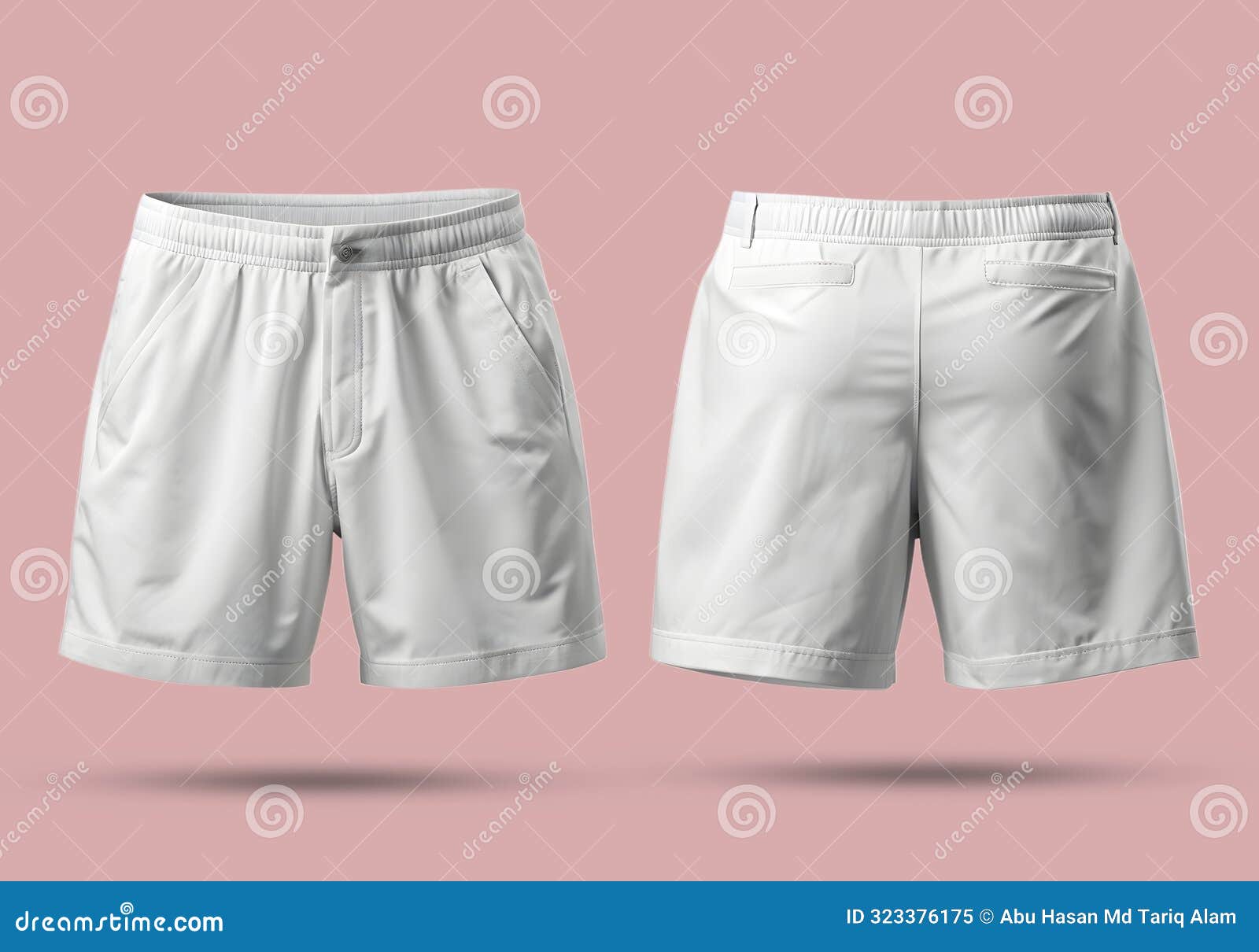 A Mockup of White Shorts for Men Stock Illustration - Illustration of ...
