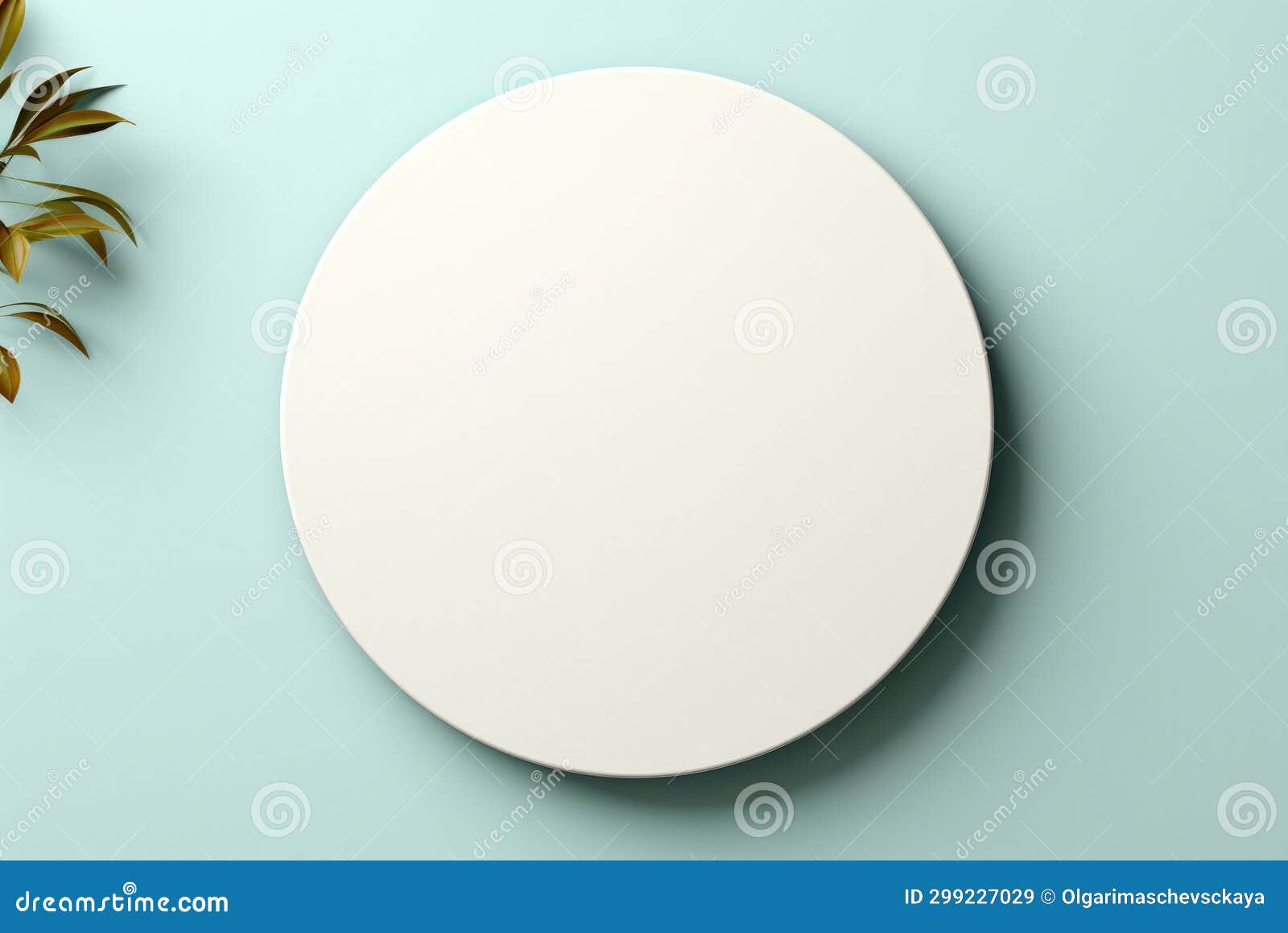 Mockup White Sticker on a Light Blue Background Flat Lay Stock ...