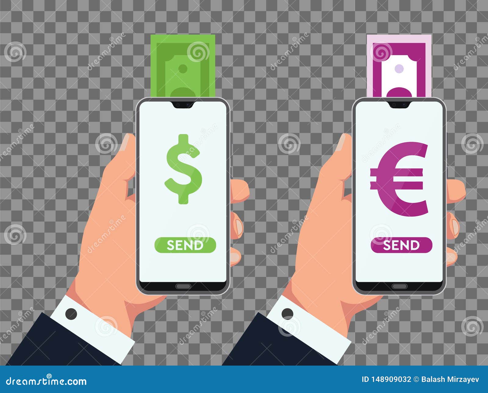 Mobile Money Transfer Banner. Stock Vector - Illustration of ecommerce ...