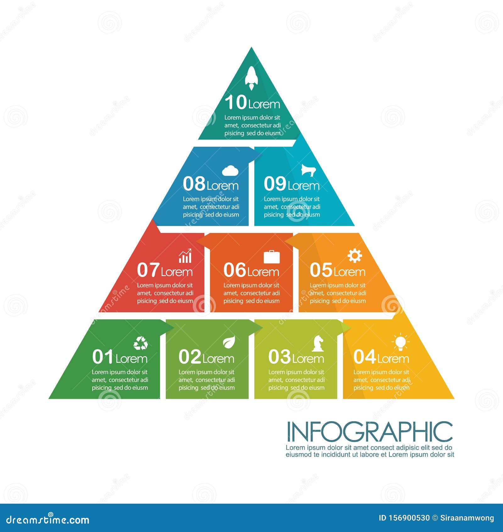Modèle De Graphique Infographique Pyramidale Illustration de Vecteur ...