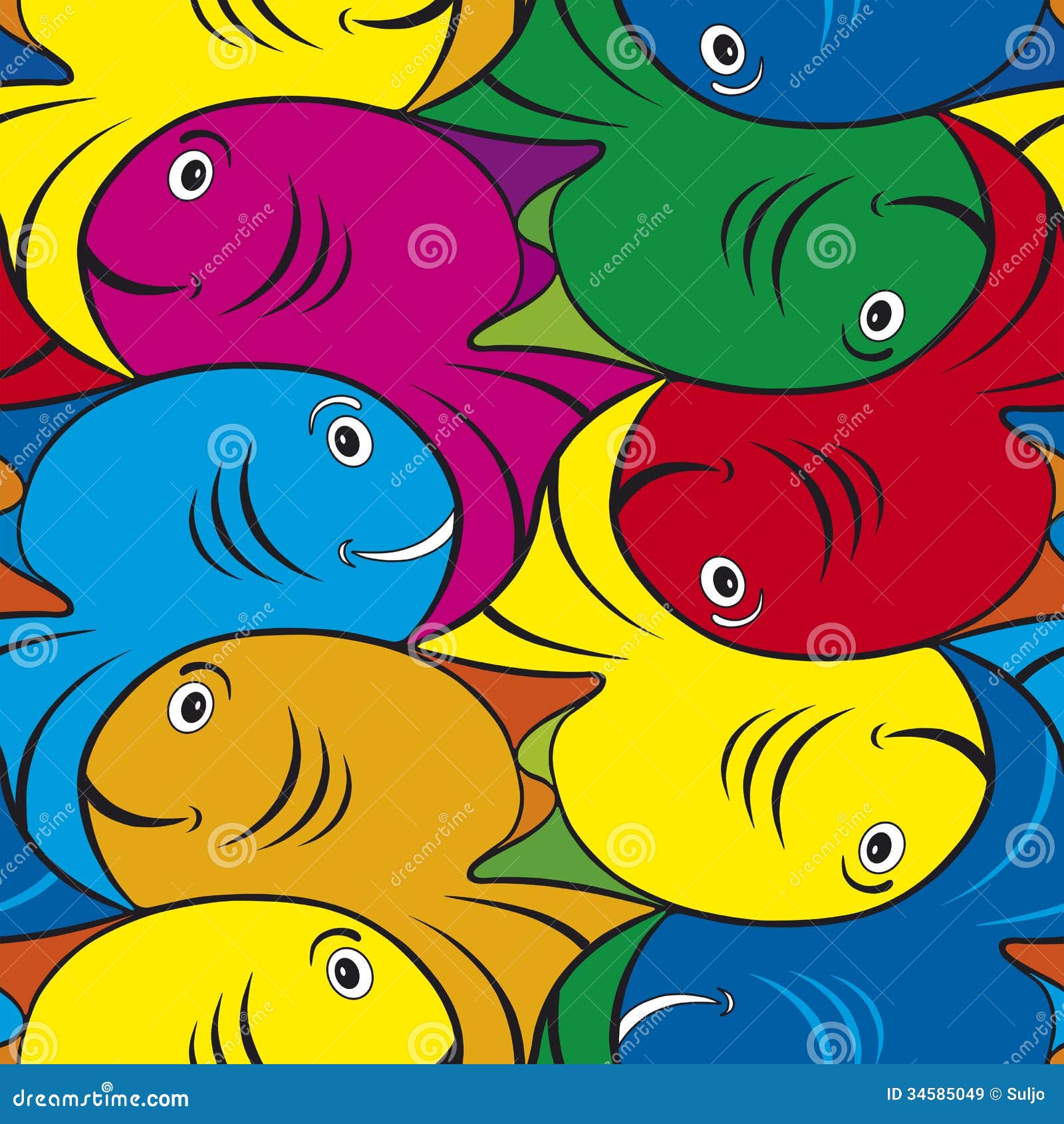 Modèle En Mosaïque De Poissons Illustration de Vecteur - Illustration ...