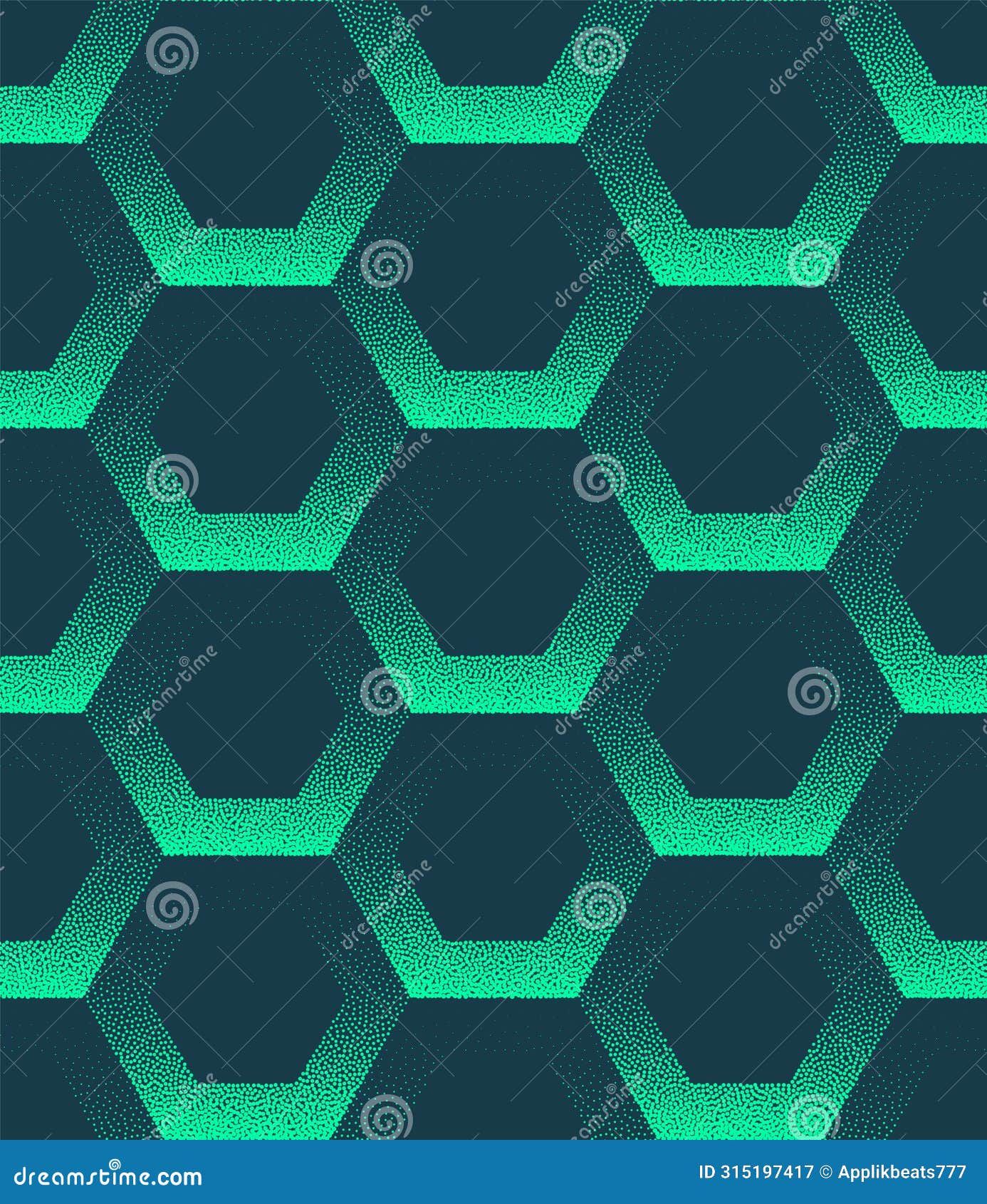 Mod Honeycomb Grid Seamless Pattern Trend Vector Turquoise Abstract ...