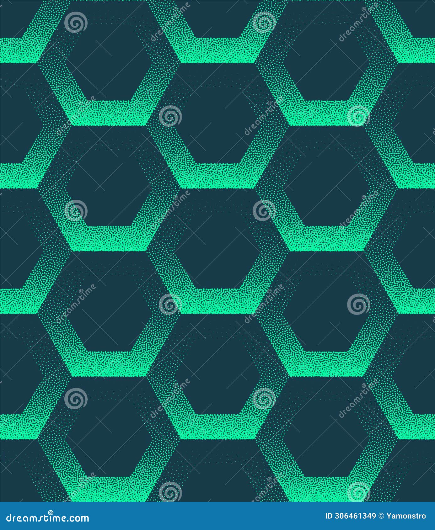 Mod Honeycomb Grid Seamless Pattern Trend Vector Turquoise Abstract Background Stock ...
