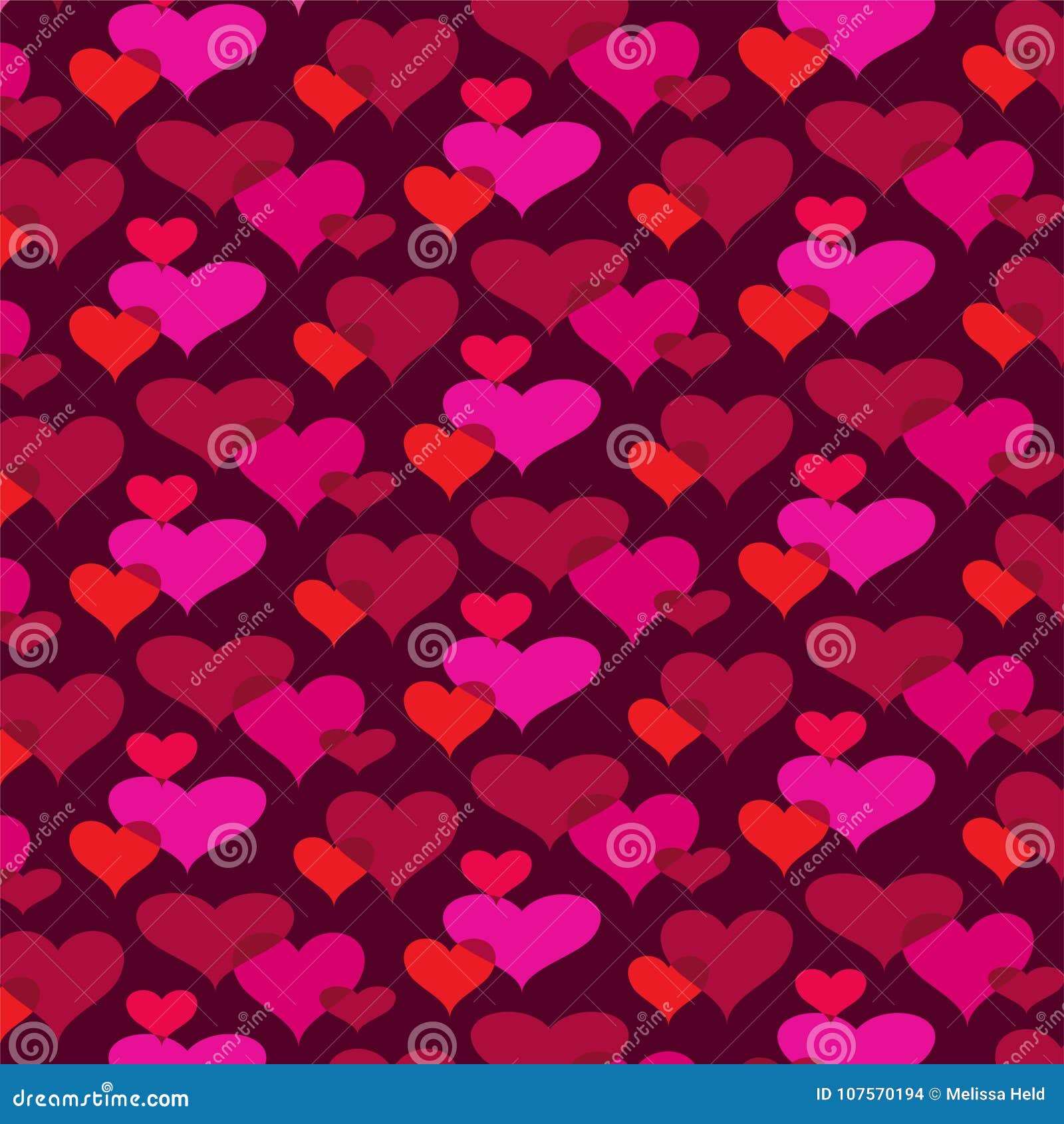 Mod Overlapping Hearts Background Pattern Stock Vector - Illustration ...