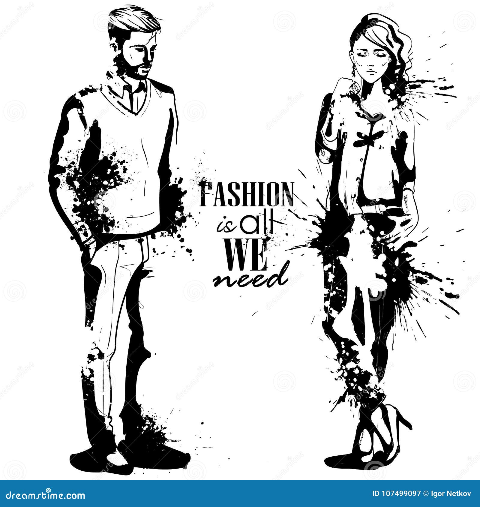 Moda De La Mujer Y Del Hombre Del Vector Ilustración del Vector ...