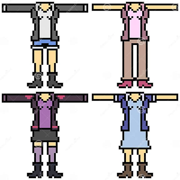 Moda Determinada Del Arte Del Pixel Del Vector Ilustración del Vector ...