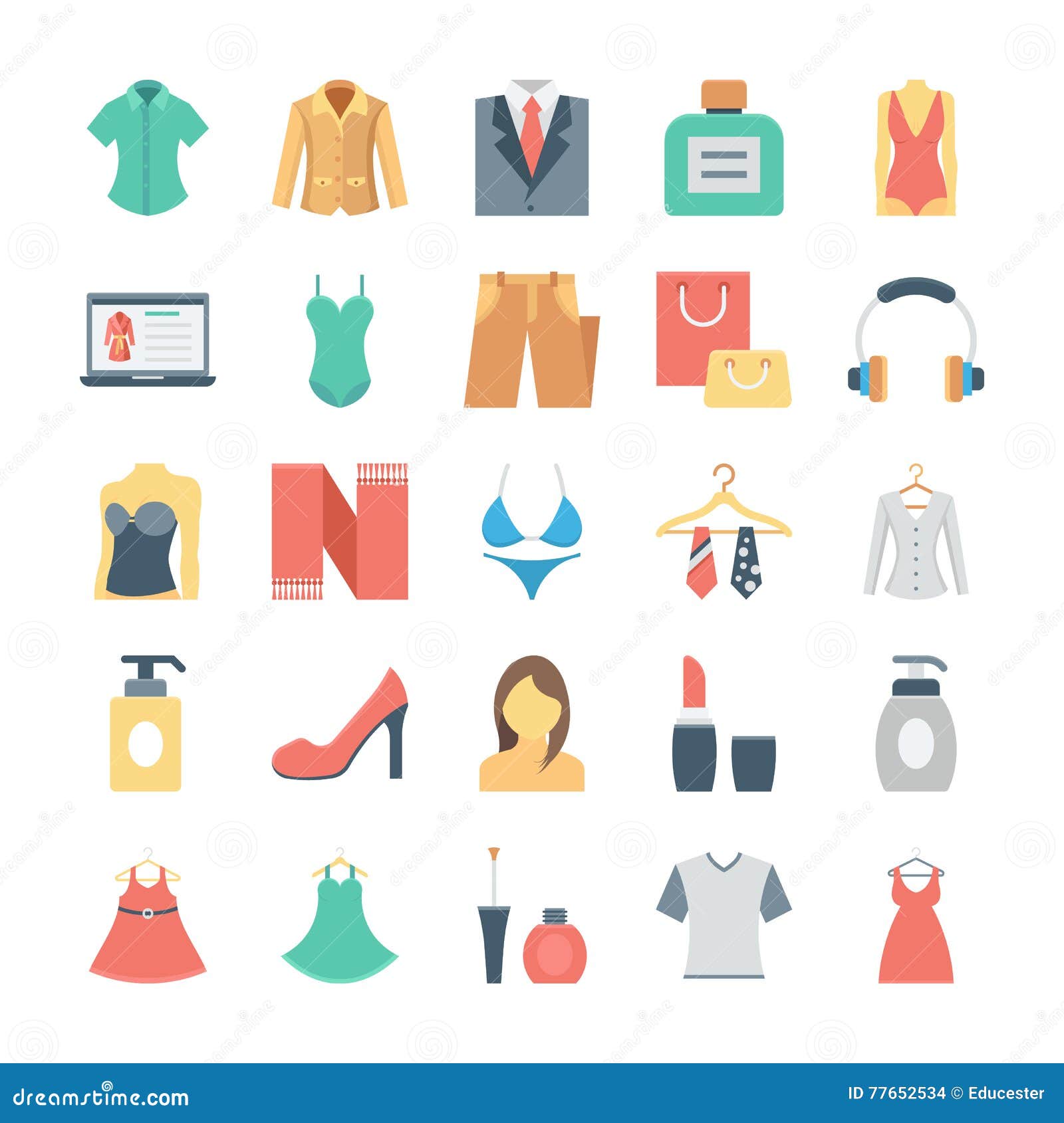 Moda E Iconos 5 Del Vector De La Ropa Stock de ilustración ...