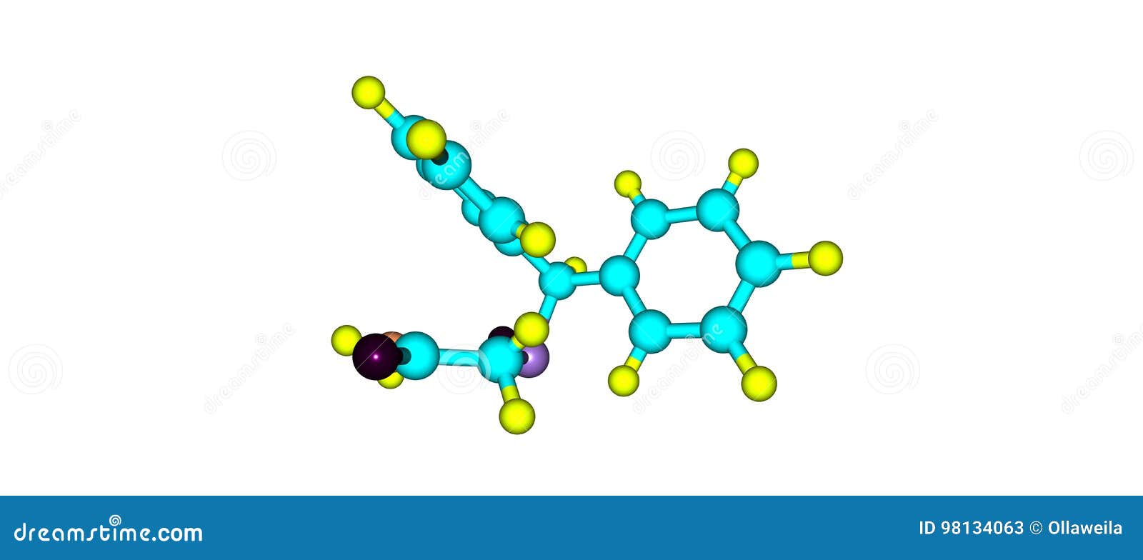 Modafinil Molecular Structure Isolated on White Stock Illustration ...