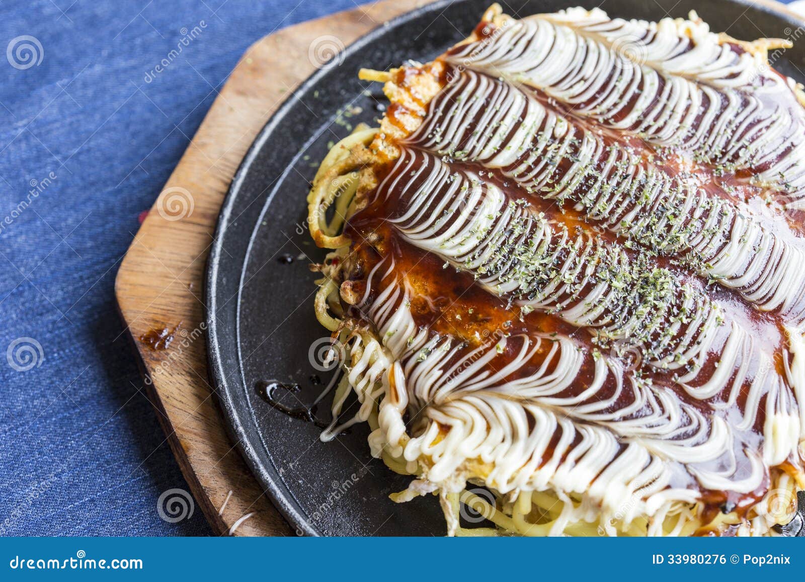 Modanyaki Okonomiyaki Japanses Pizza Stock Photo - Image of restaurant ...