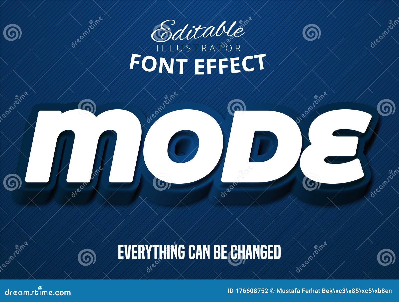 Mode Text, Editable Font Effect Stock Vector - Illustration of letter ...