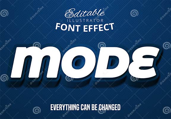 Mode Text, Editable Font Effect Stock Vector - Illustration of letter ...
