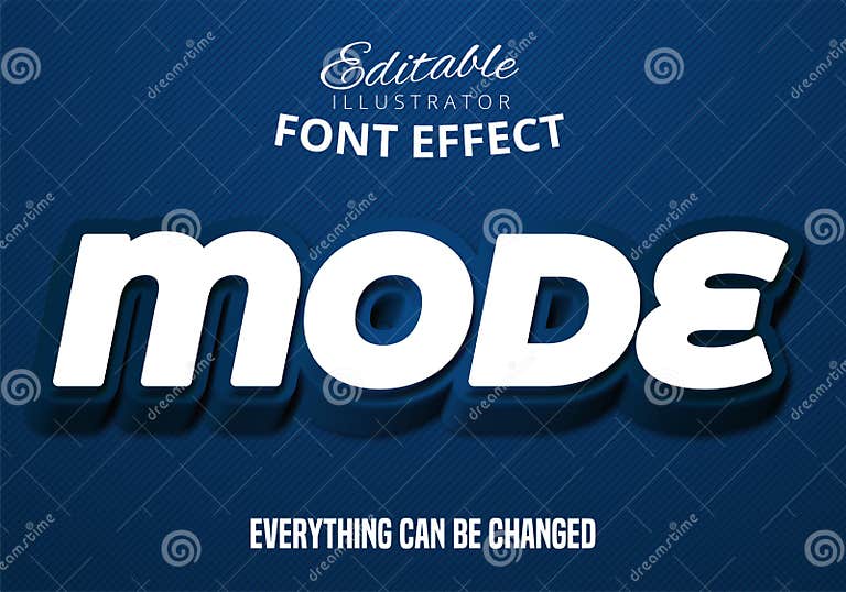 Mode Text, Editable Font Effect Stock Vector - Illustration of letter ...