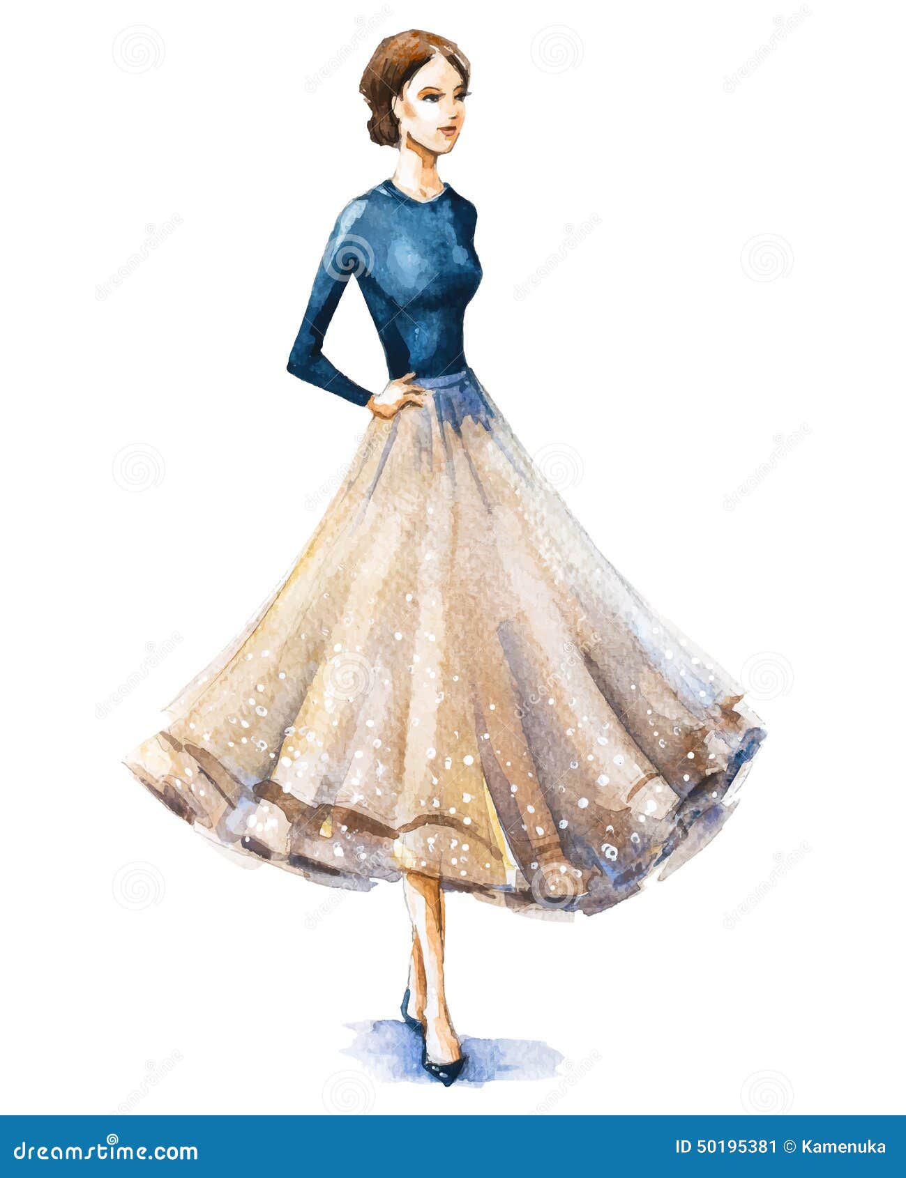 Modeillustration, Aquarellskizze Vektor Abbildung - Illustration von ...