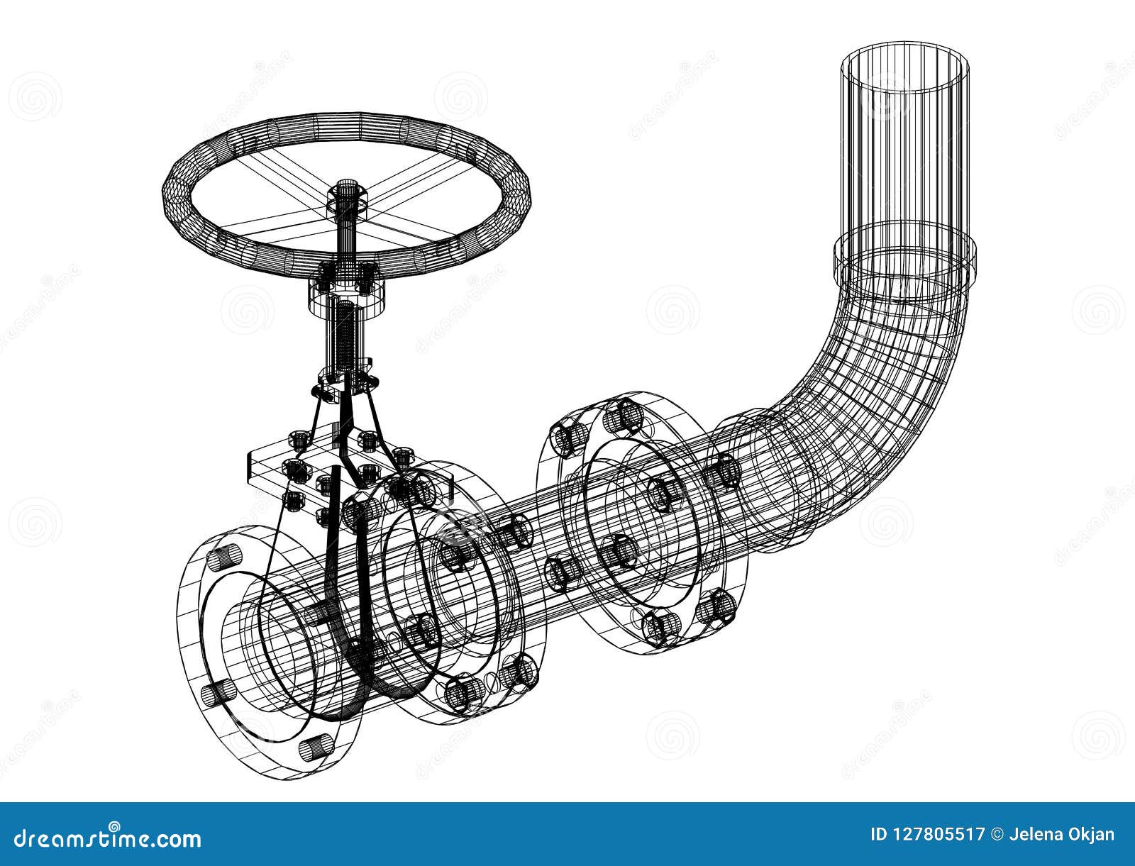 Valve Architect blueprint stock illustration. Illustration of concept ...