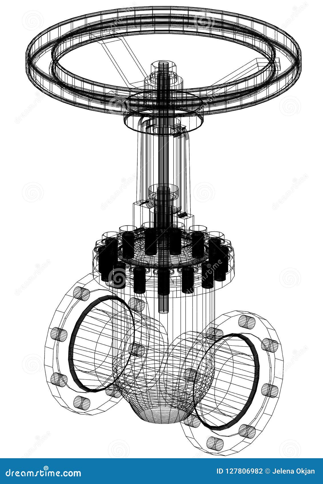 Valve Architect blueprint stock illustration. Illustration of ...