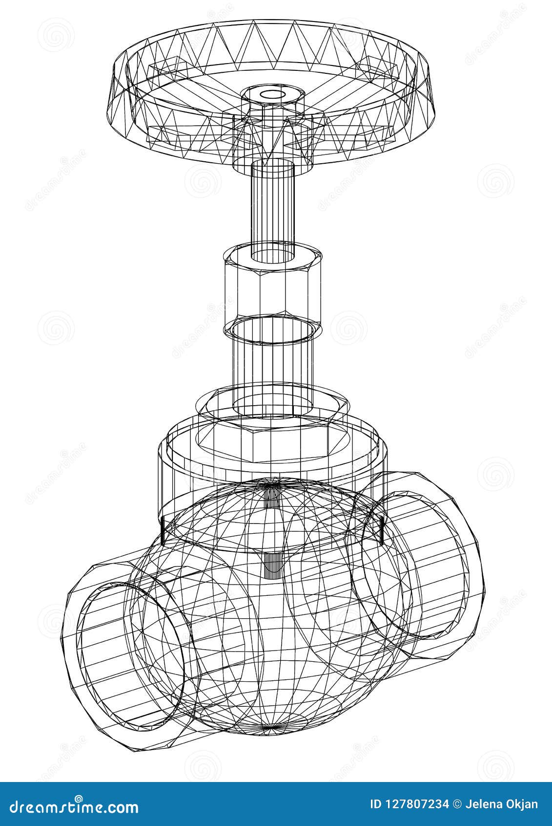 Valve Architect blueprint stock illustration. Illustration of metal ...