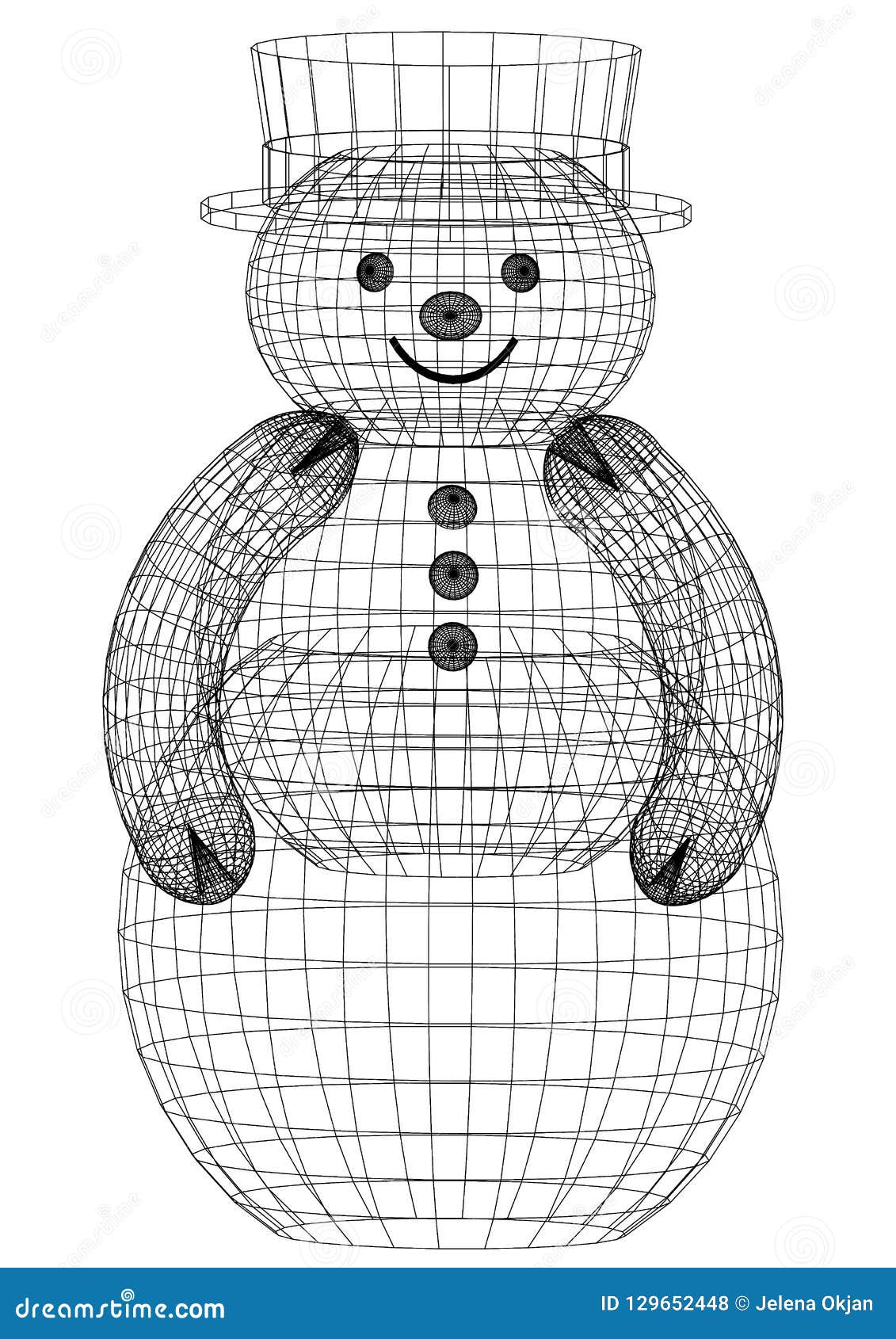 Snowman Blueprint Background Stock Illustration - Illustration of ...