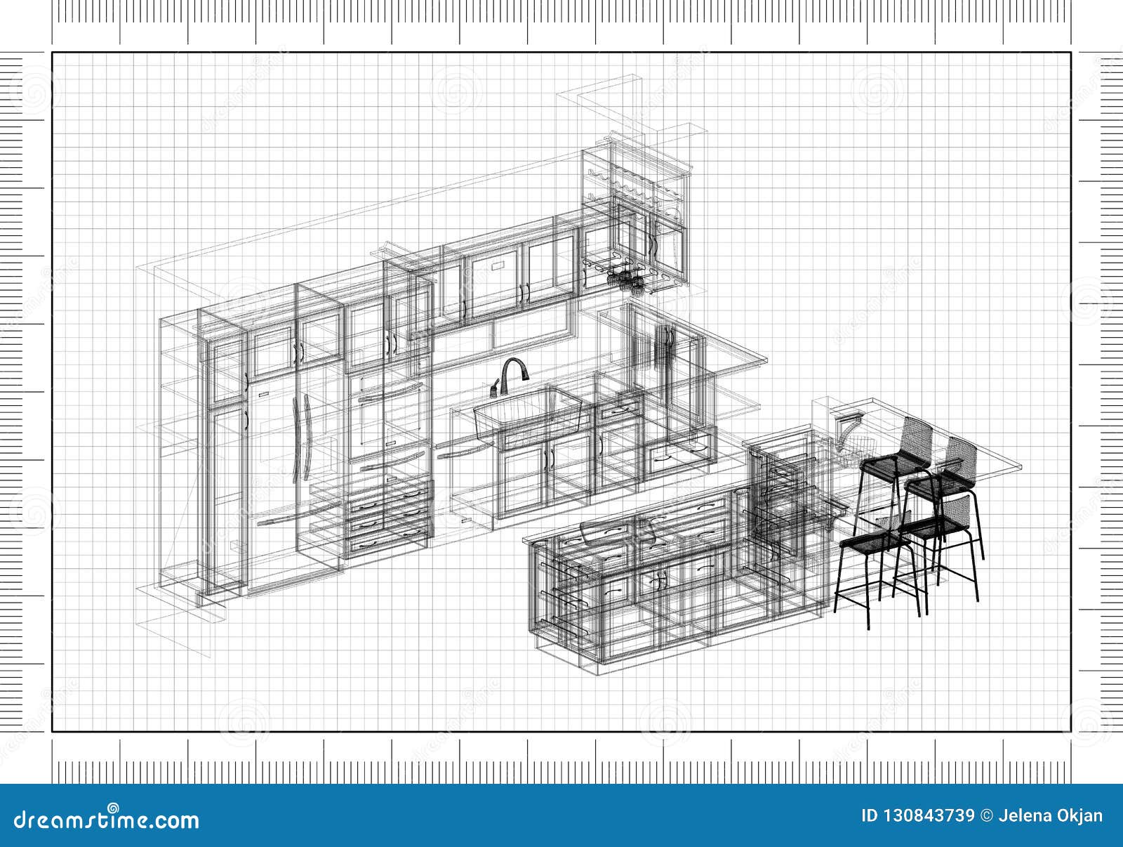 Architect Blueprint stock illustration. Illustration of archuitect ...