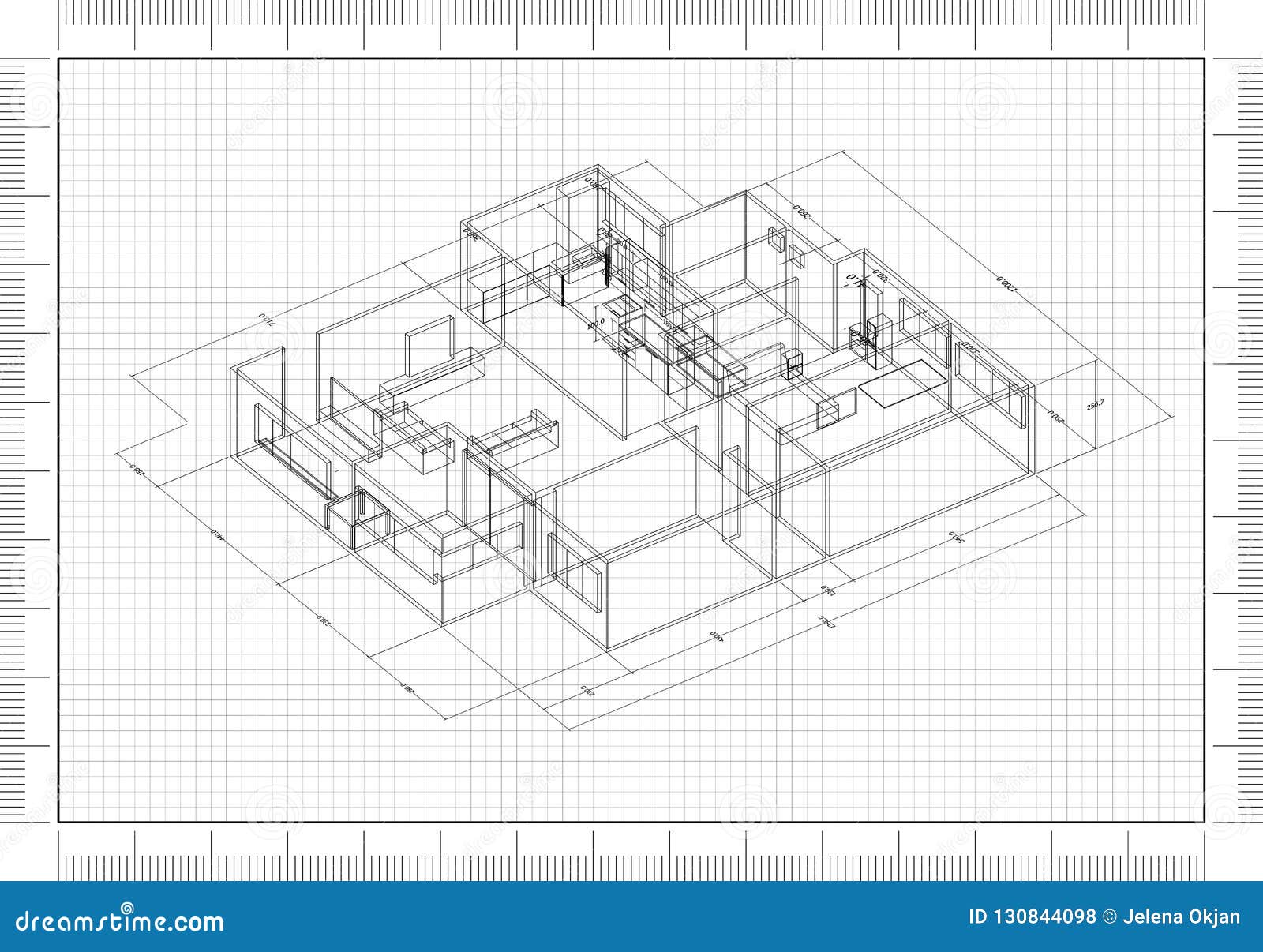 Architect Blueprint stock illustration. Illustration of graphic - 130844098