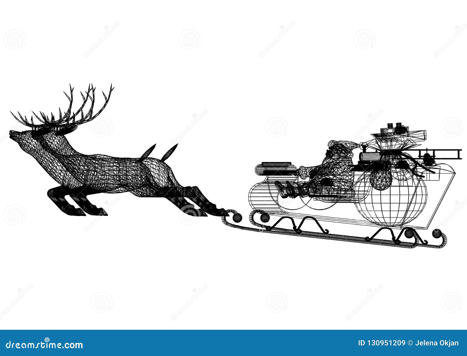 Santa Claus Blueprint - Isolated Stock Illustration - Illustration of ...
