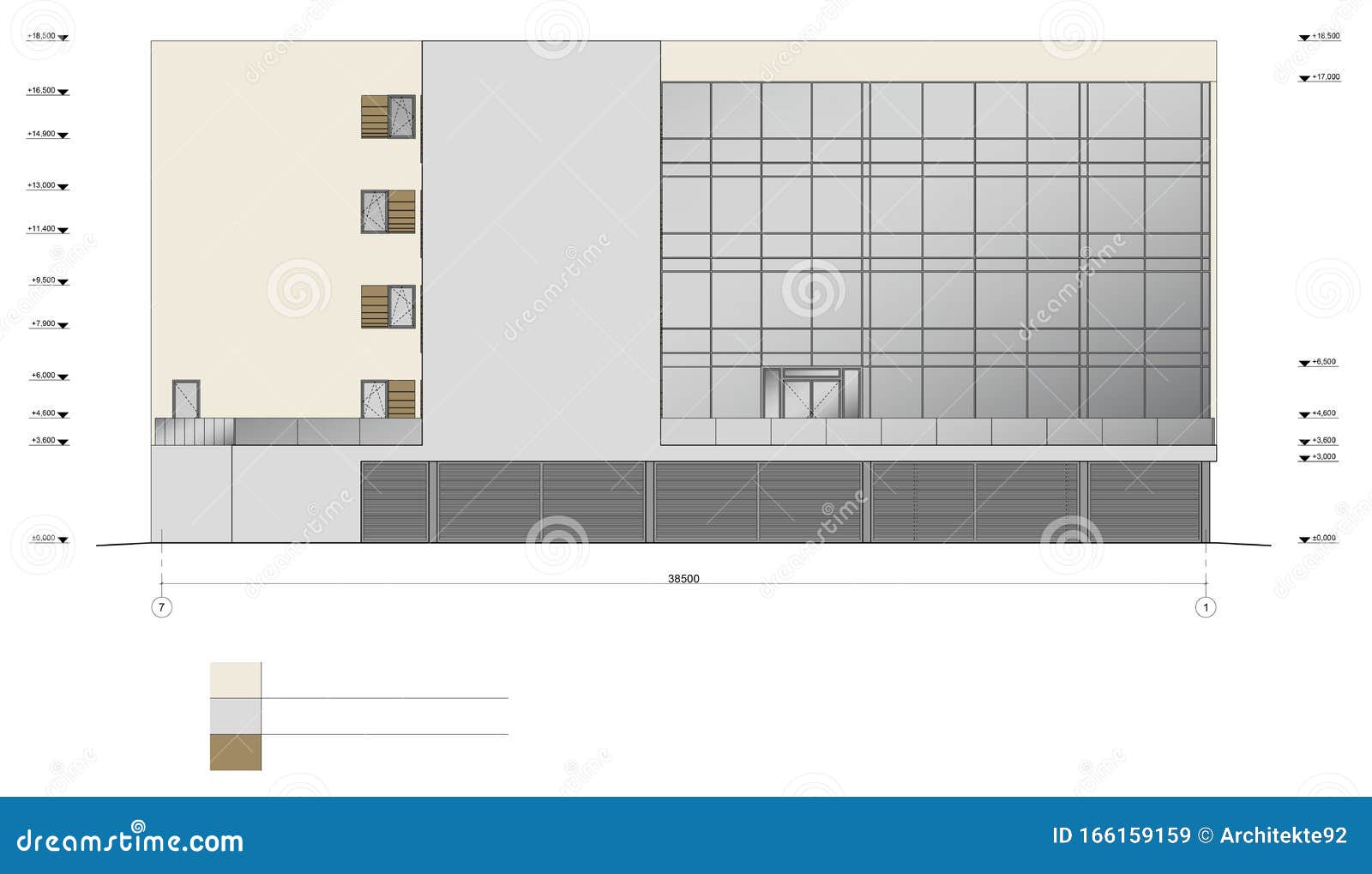 Five Floor Residential Building Facade Stock Vector - Illustration of ...