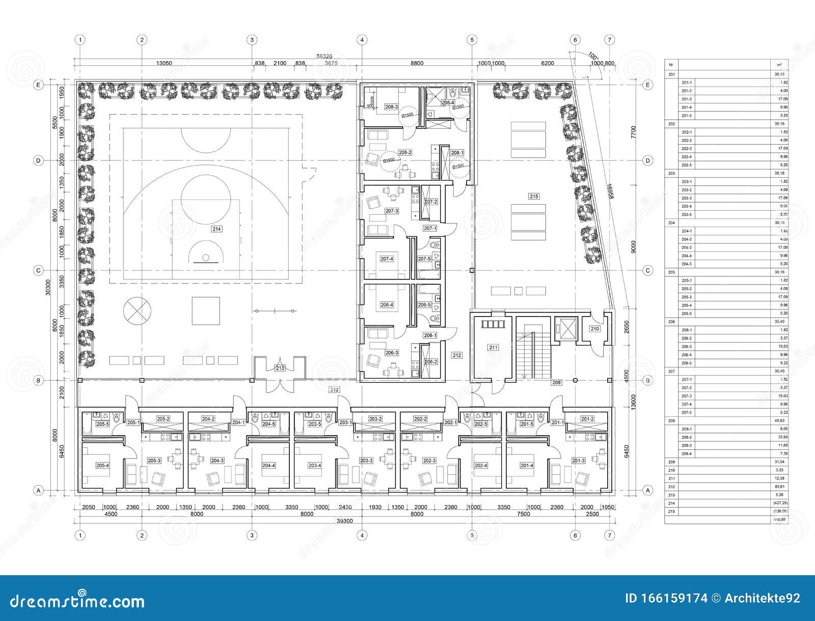 First Floor Plan of Apartment Building Stock Vector - Illustration of ...