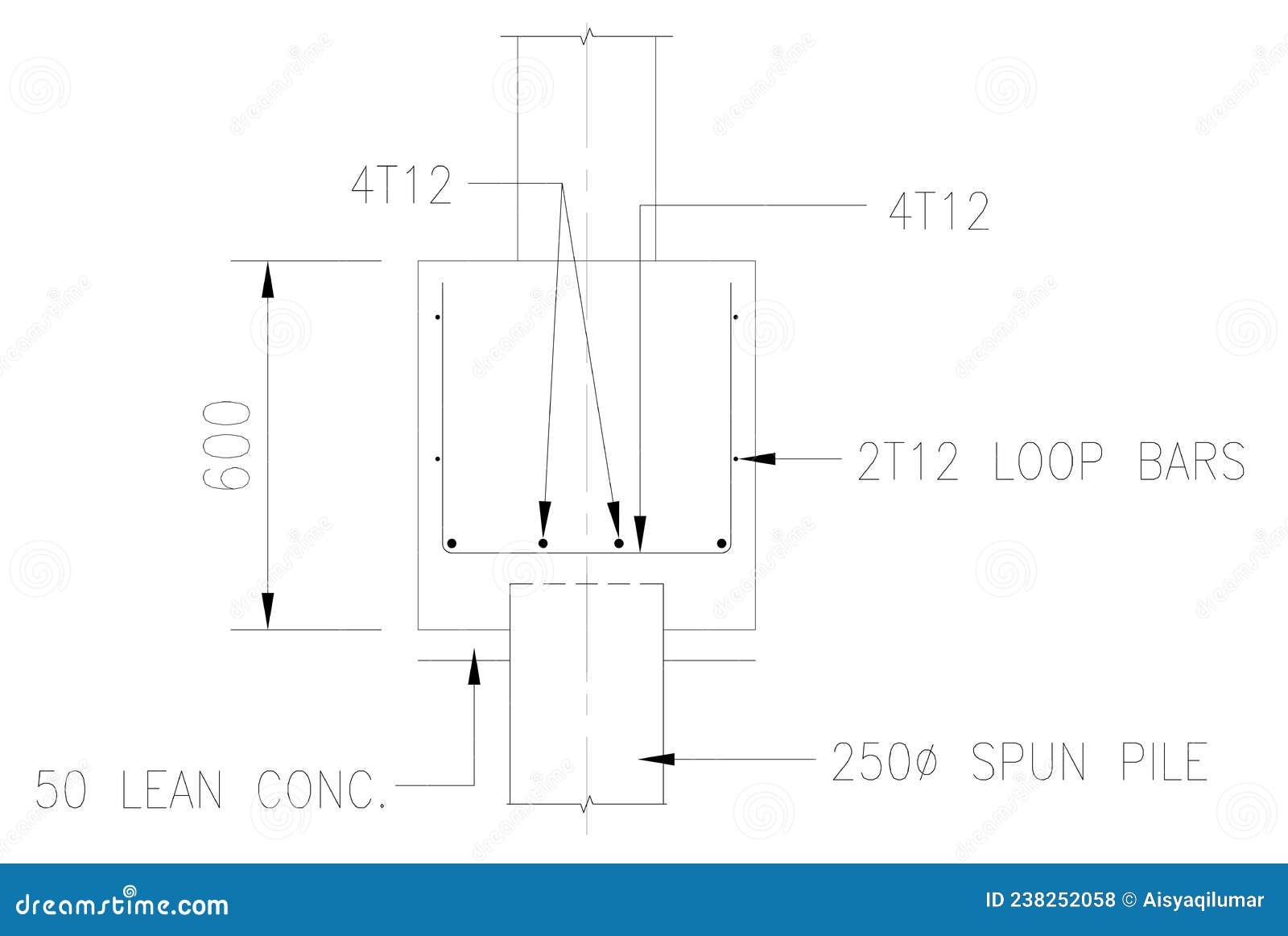 Plan And Sections Of Pile Cap Design Drawing Shown Technical Drawing ...