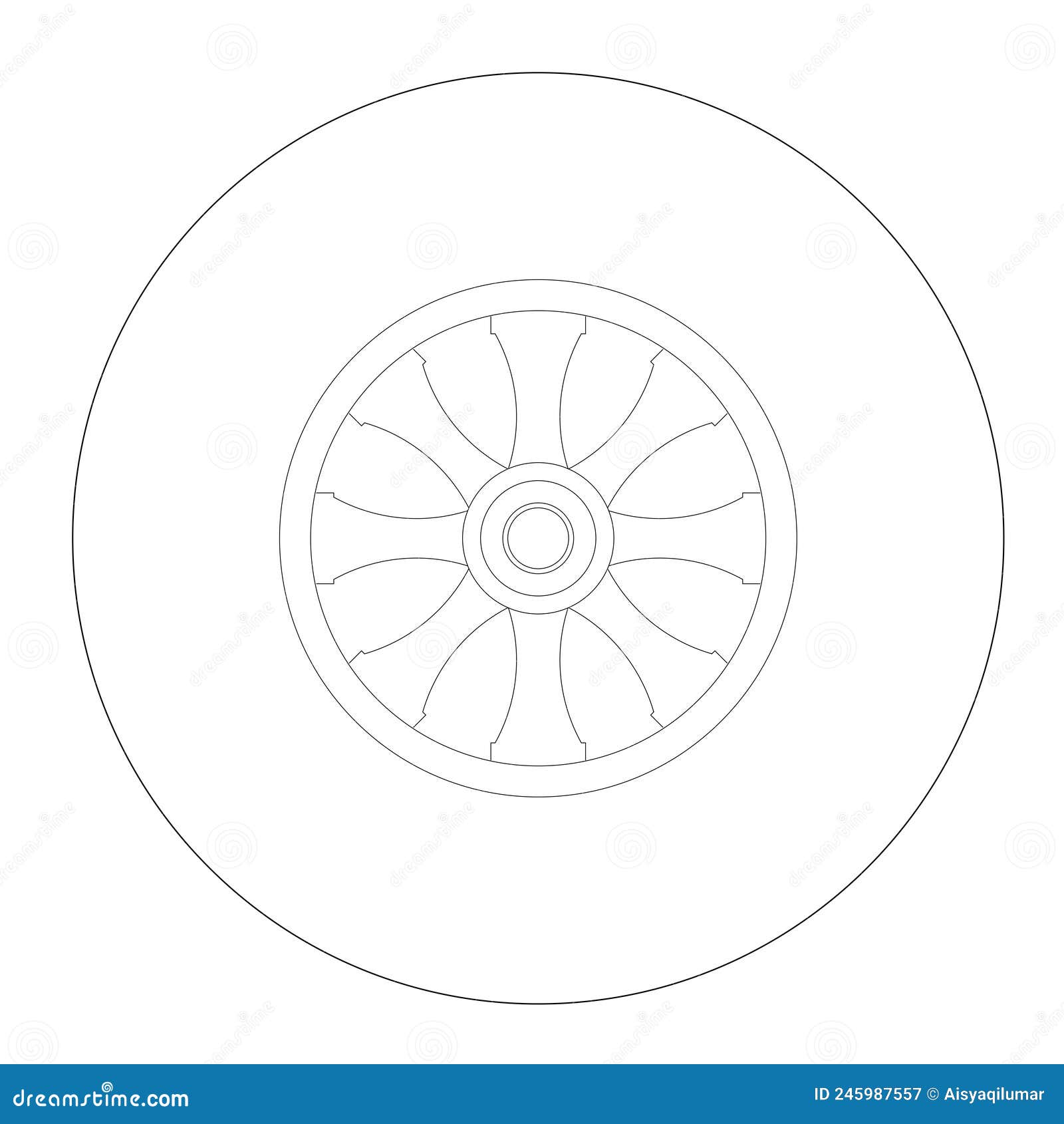 Graphical Drawing of Vehicle Wheels from the Side View. Stock ...
