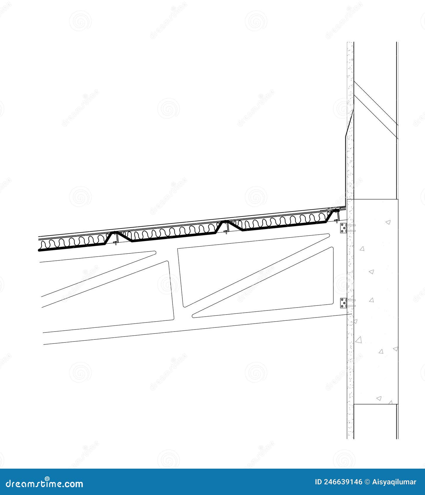 Architectural CAD Drawing in 2D Showing the Typical Detail Section of ...